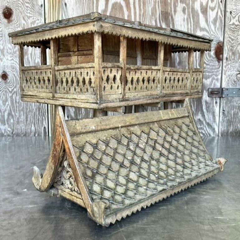 Vintage Boho Carved Spirit House For Sale at 1stDibs