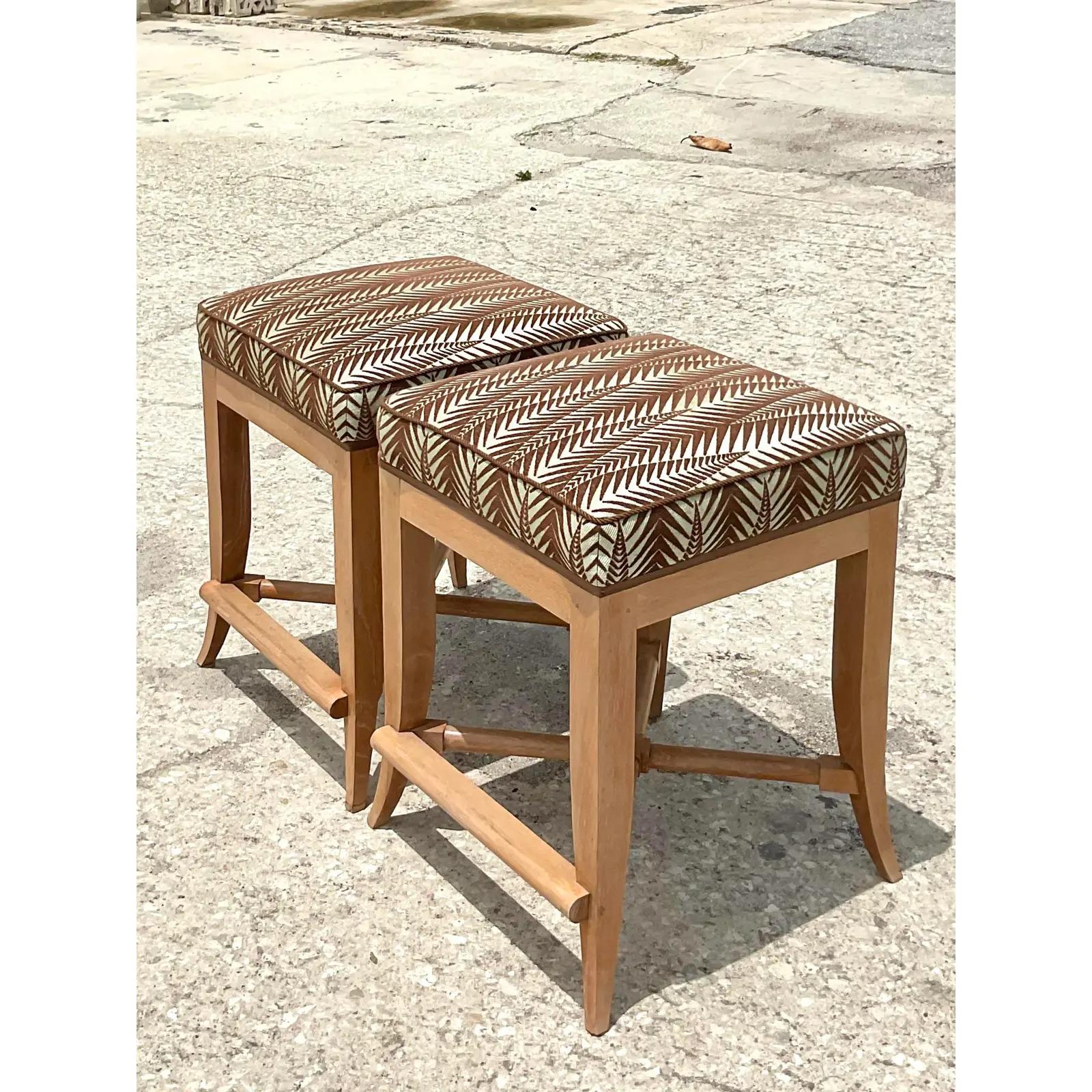 Vintage Boho Cerused Counter Stools, a Pair at 1stDibs | boho counter ...