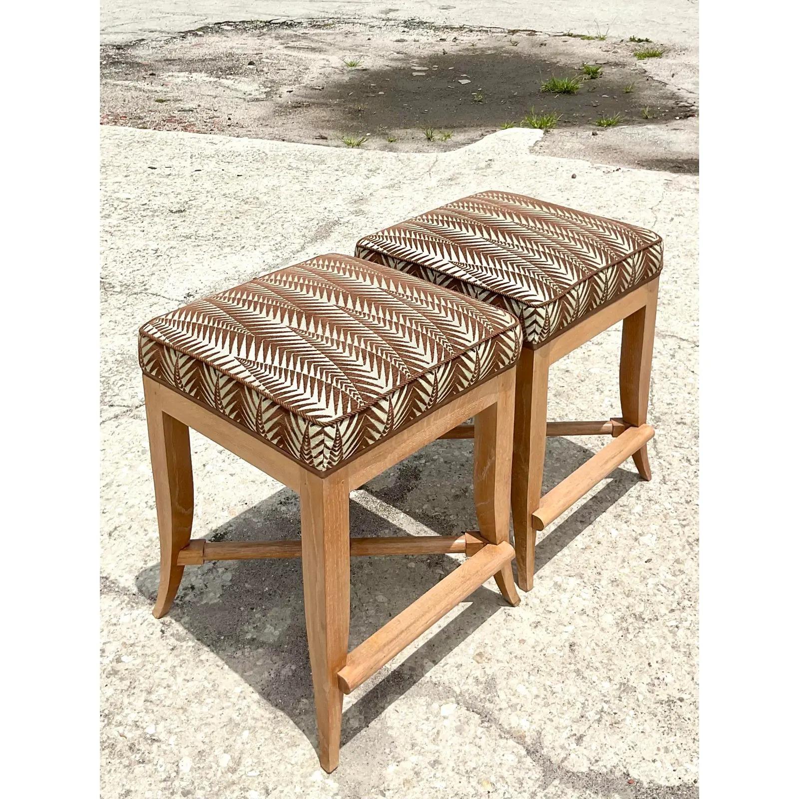 Vintage Boho Cerused Counter Stools, a Pair at 1stDibs | boho counter ...