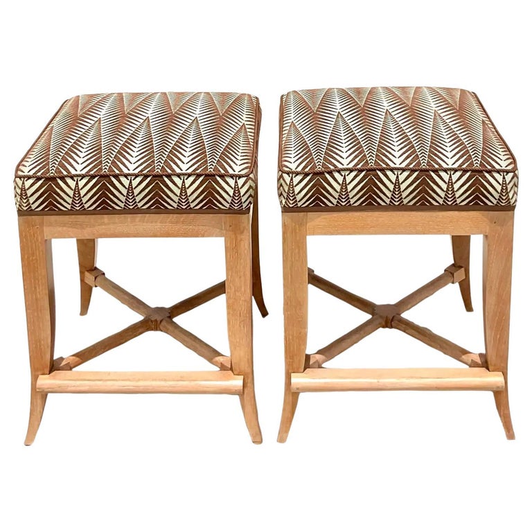 Vintage Boho Cerused Counter Stools, a Pair For Sale at 1stDibs | boho ...