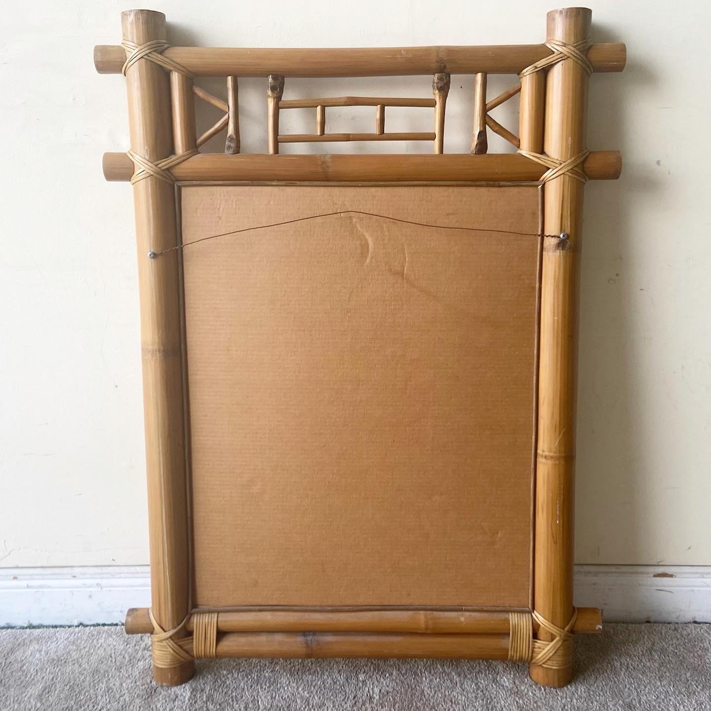 Vintage Boho Chic Bamboo Framed Mirror For Sale at 1stDibs | bamboo ...