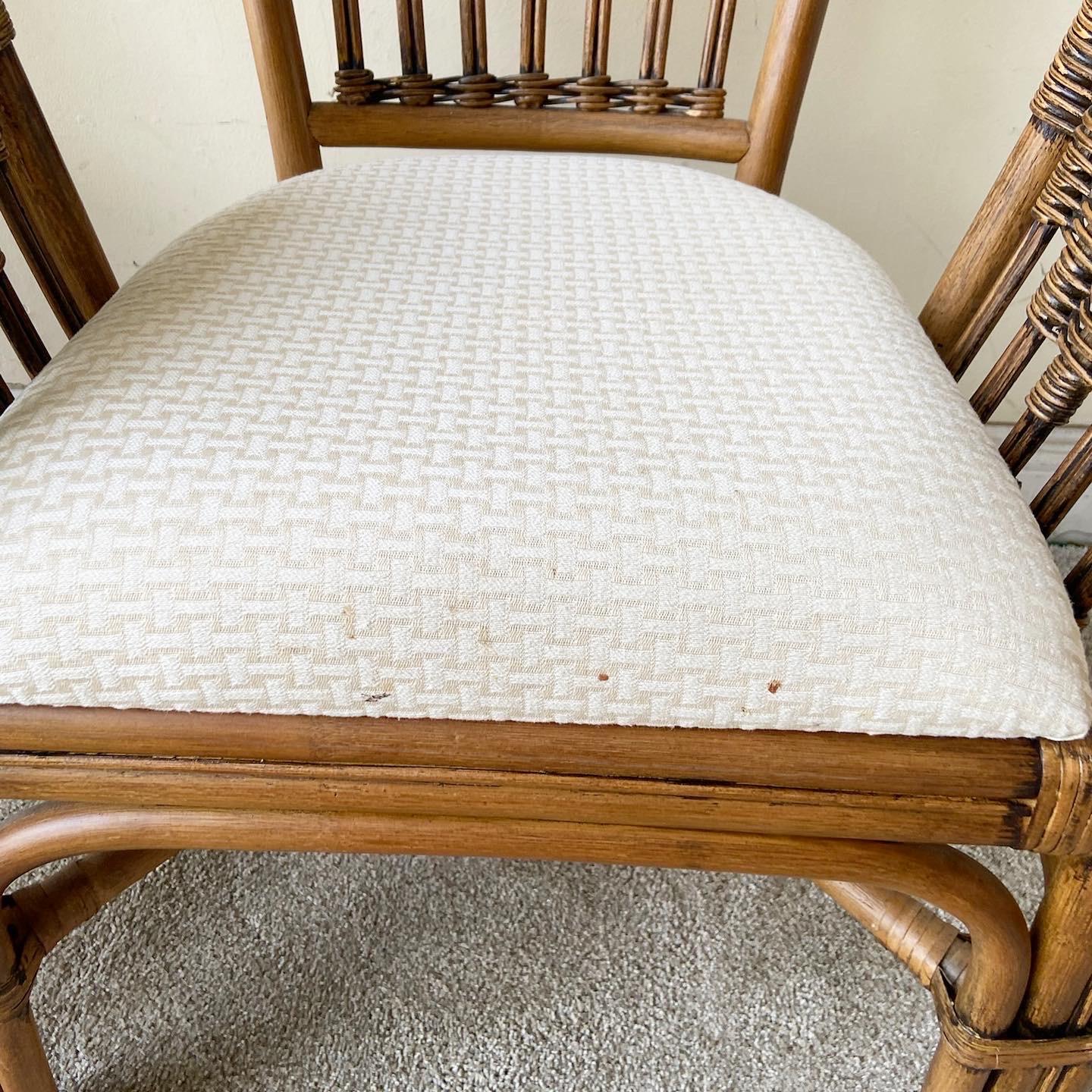 Vintage Boho Chic Bamboo Rattan and Wicker Dining Chairs at 1stDibs ...