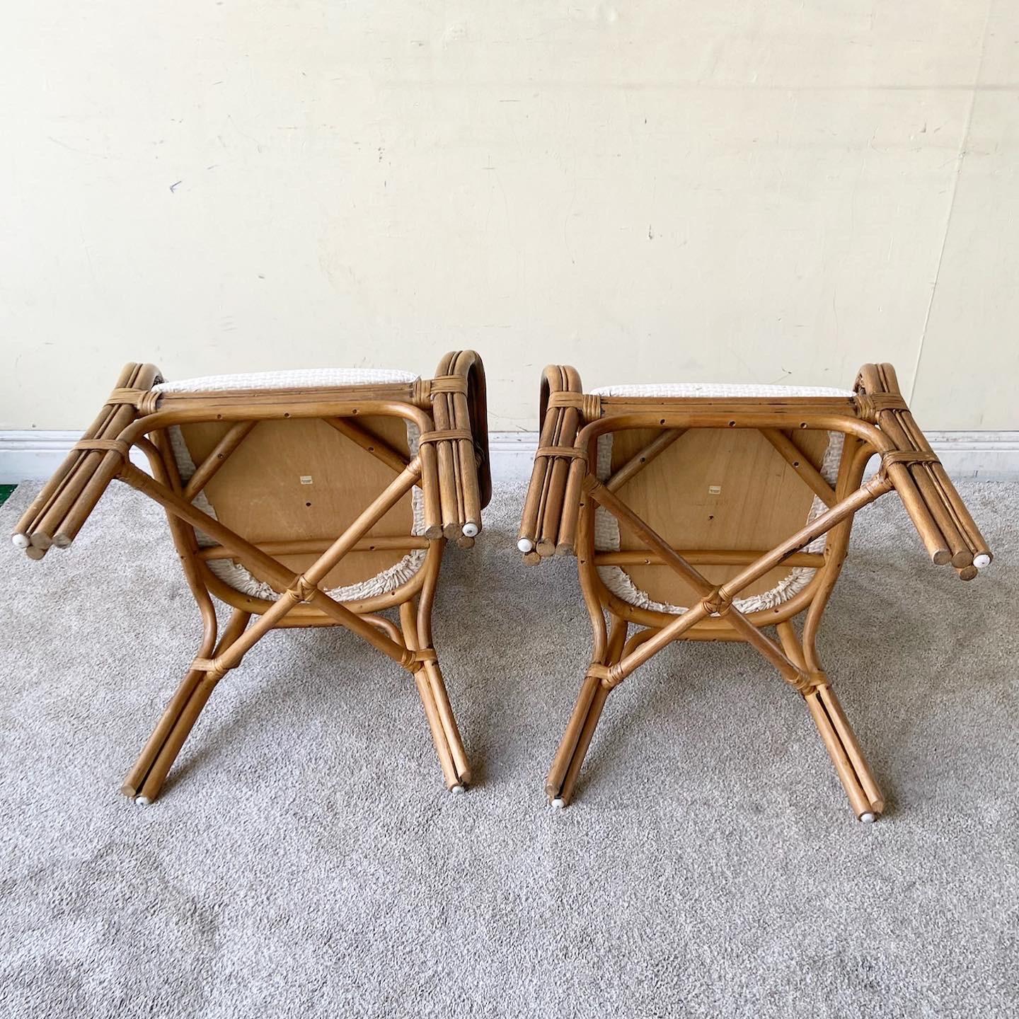 Vintage Boho Chic Bamboo Rattan and Wicker Dining Chairs at 1stDibs ...