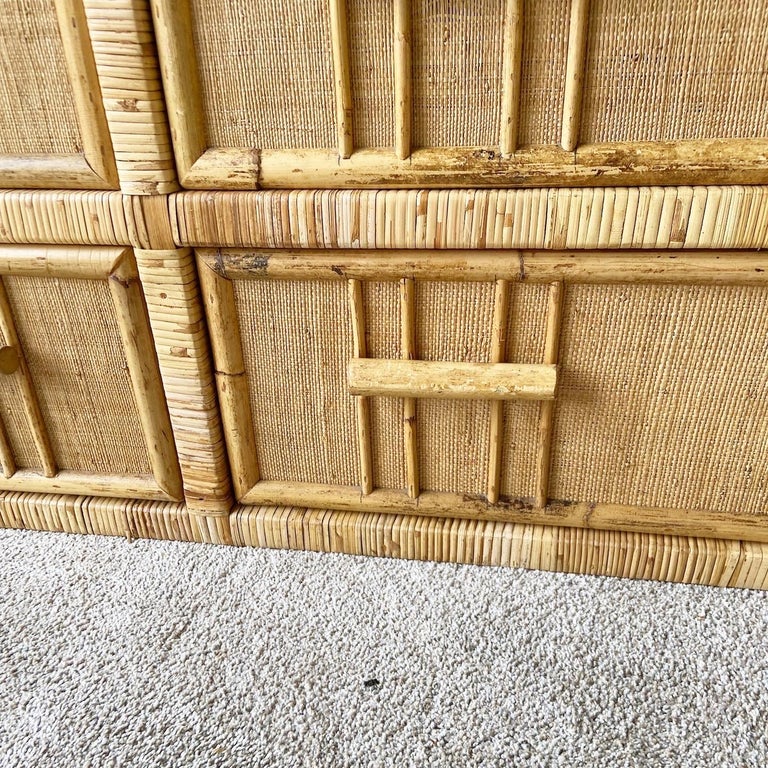 Vintage Boho Chic Bamboo and Rattan Dresser, 6 Drawers at 1stDibs