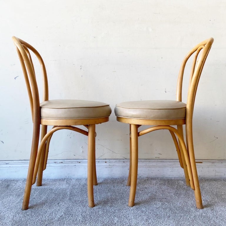 Vintage Boho Chic Bentwood Cafe Bistro Dining Chairs, Set of 4 For Sale ...