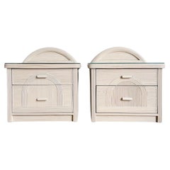 Boho Chic Pencil Reed Nightstand Side Table by American Drew For Sale ...