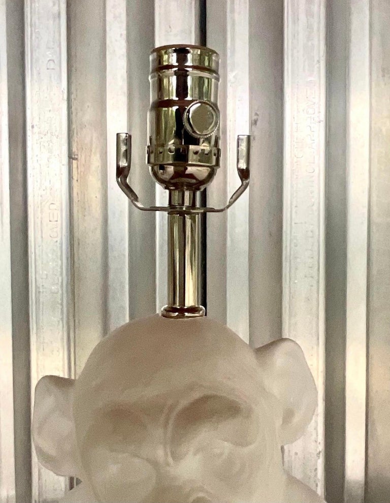 Vintage Boho Chic Plaster Monkey Lamp For Sale at 1stDibs