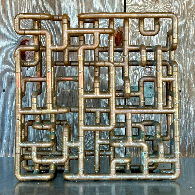 copper pipe wall art