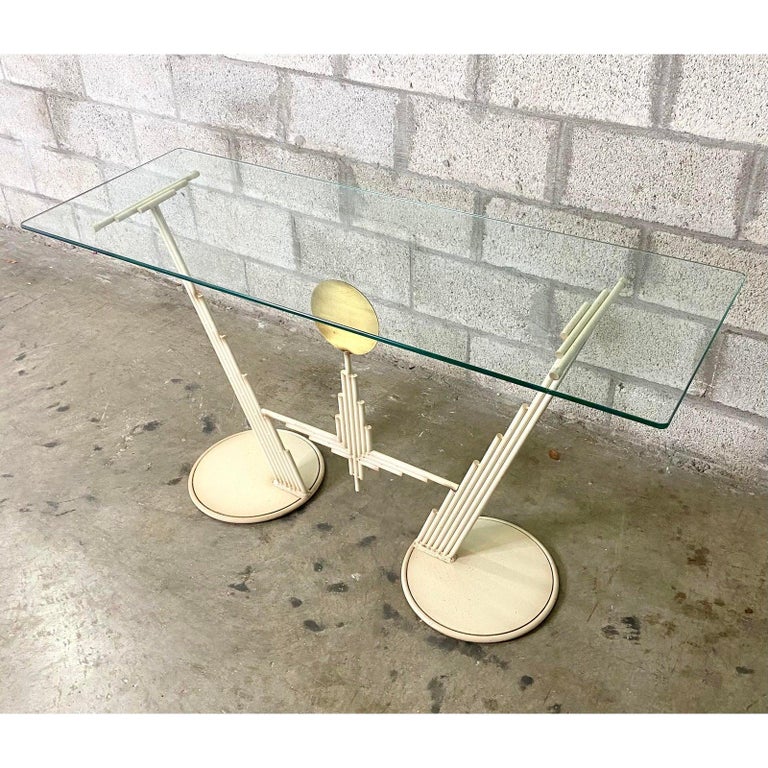 Vintage Boho Curtis Jere Medallion Console at 1stDibs