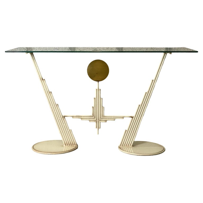 Vintage Boho Curtis Jere Medallion Console at 1stDibs