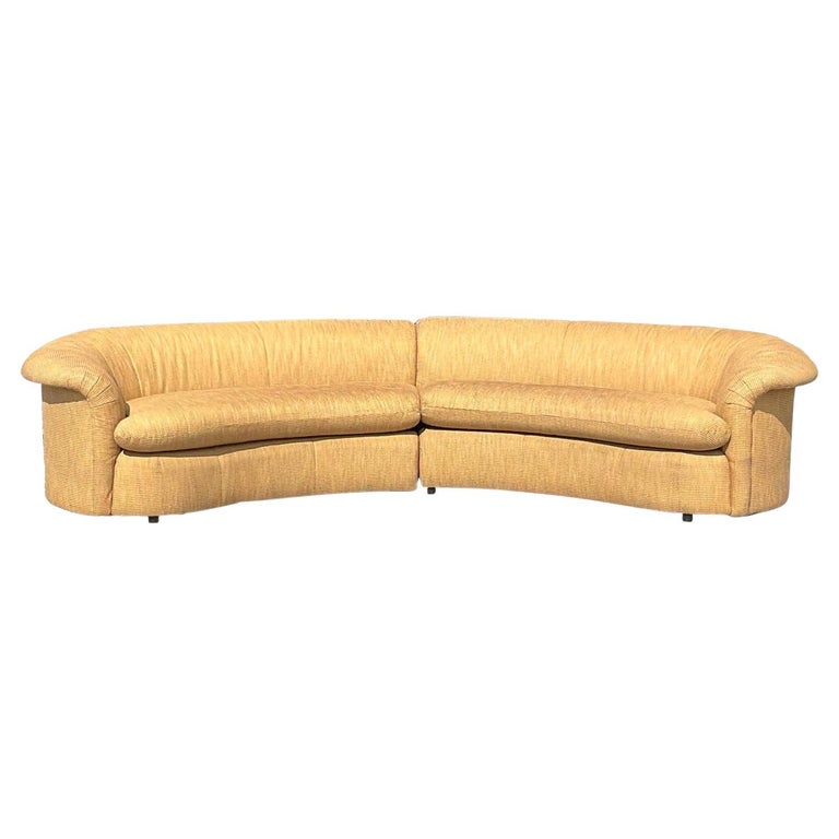 Vintage Boho Curved Sectional Sofa After Kagan For Sale at 1stDibs
