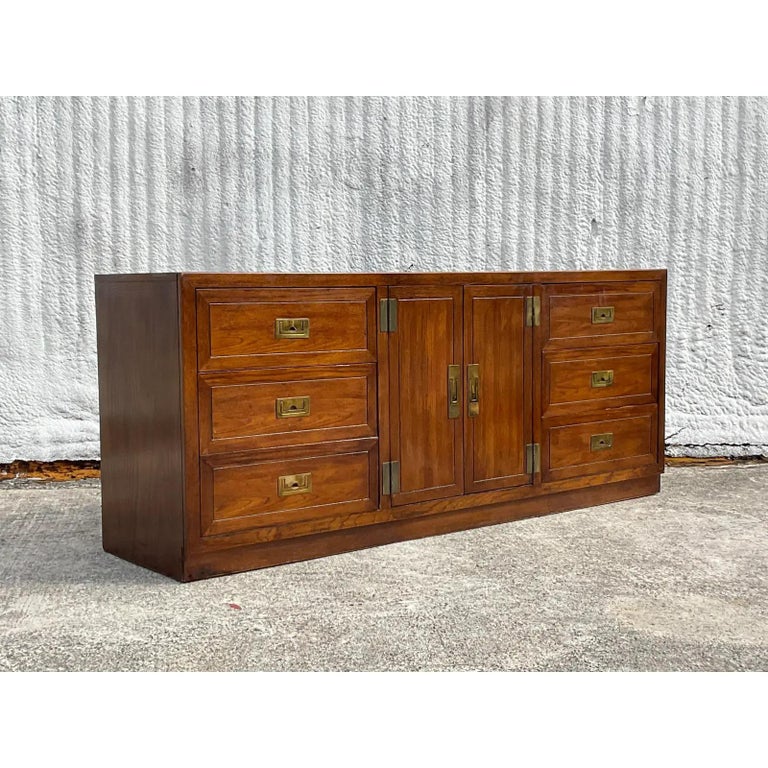 Vintage Boho Dixie “Act Ii” Campaign Credenza For Sale at 1stDibs
