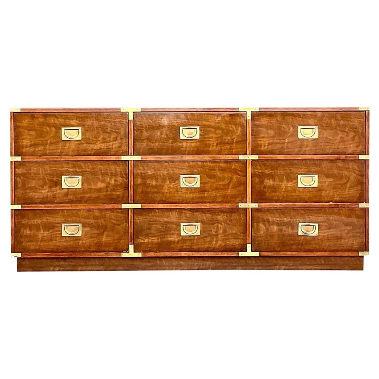 Vintage Boho Drexel Campaign Dresser For Sale at 1stDibs