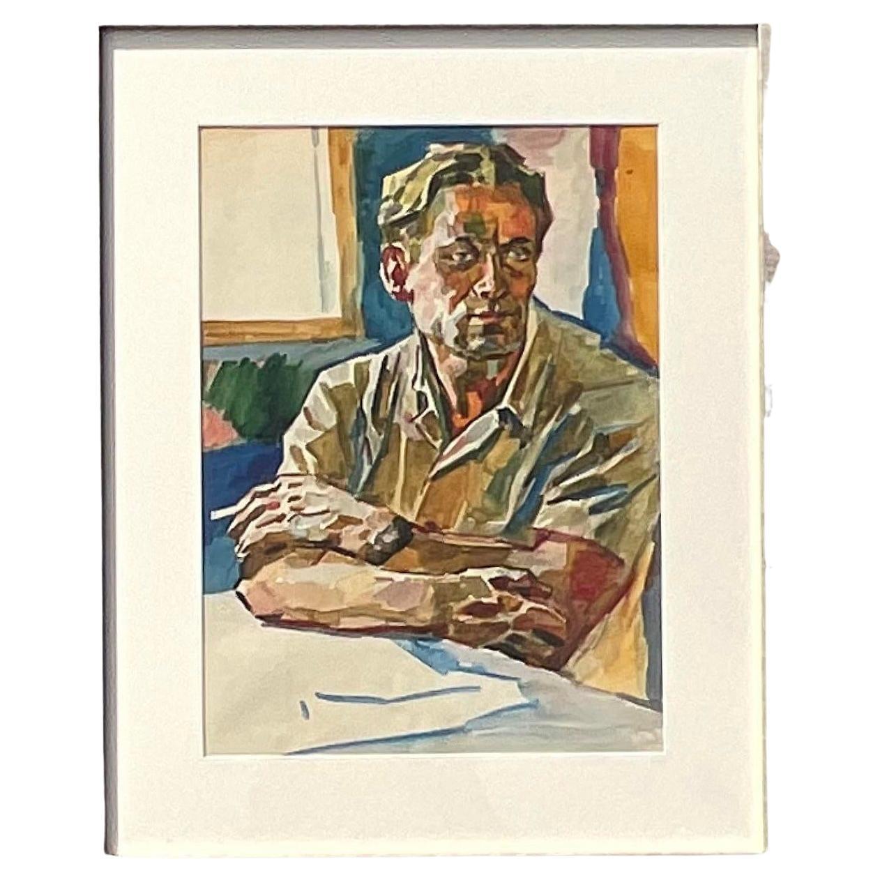 William Holst Original Oil Enamel on Paper Abstract at 1stDibs