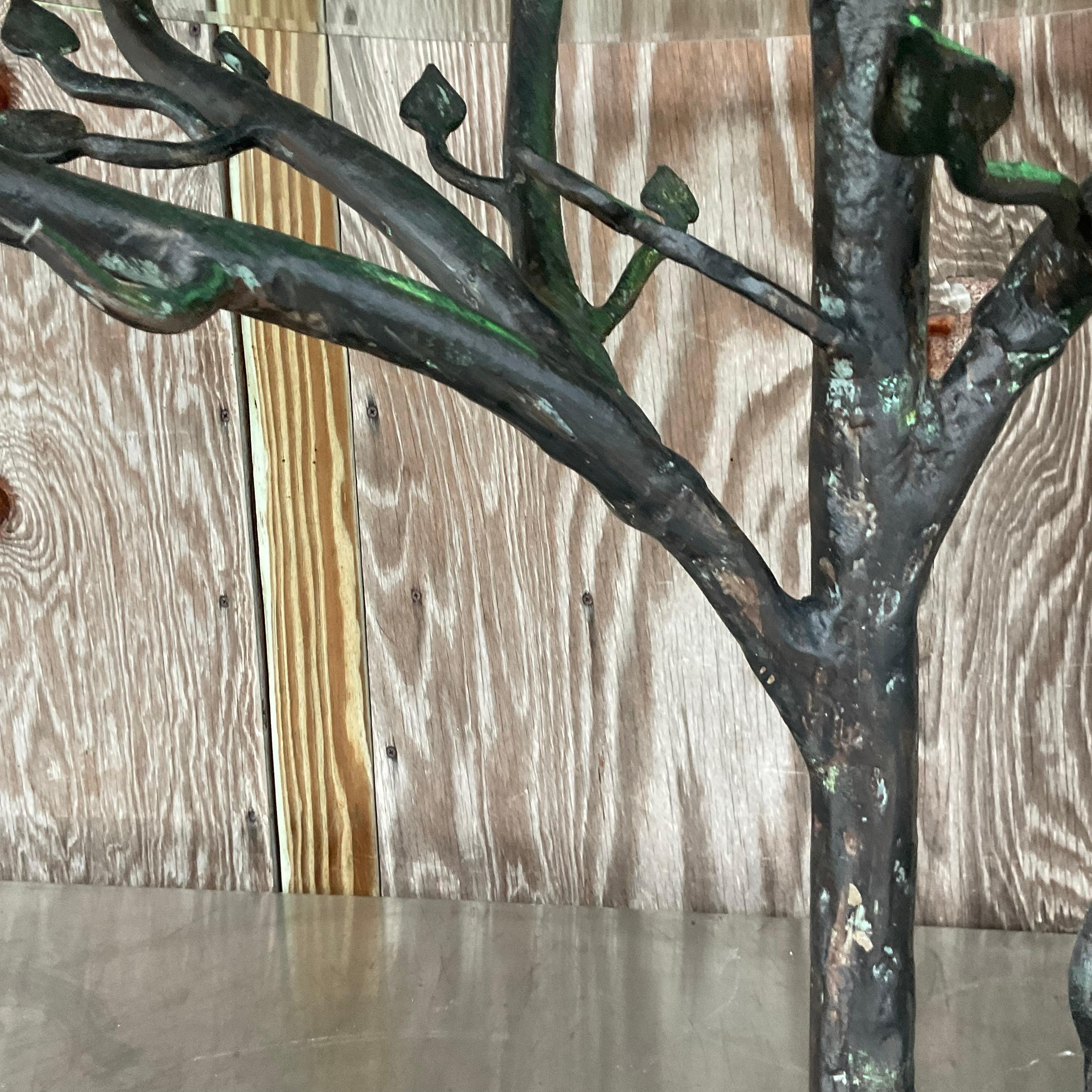 Vintage Boho Forged Bronze Table After Giacometti For Sale at 1stDibs