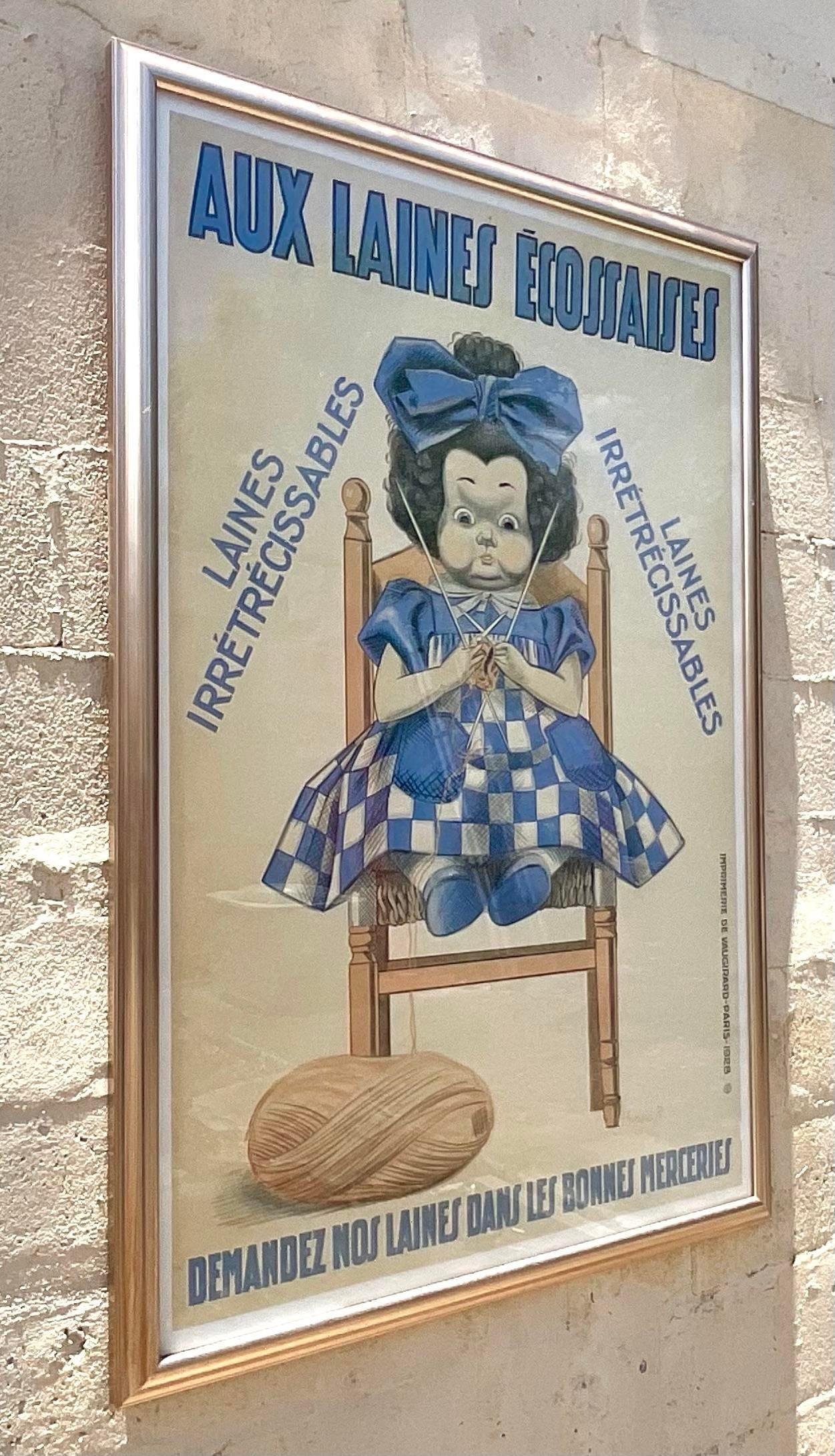 Vintage Boho French Advertising Poster For Sale at 1stDibs