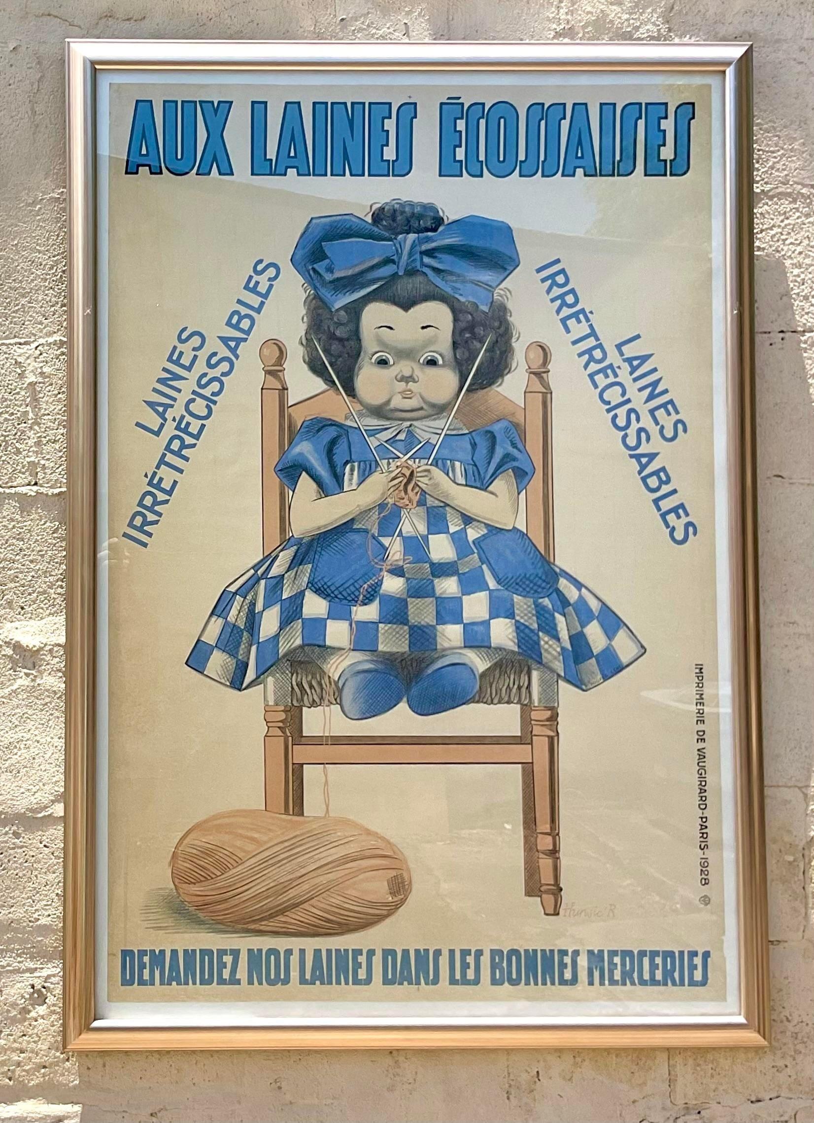 Vintage Boho French Advertising Poster For Sale at 1stDibs