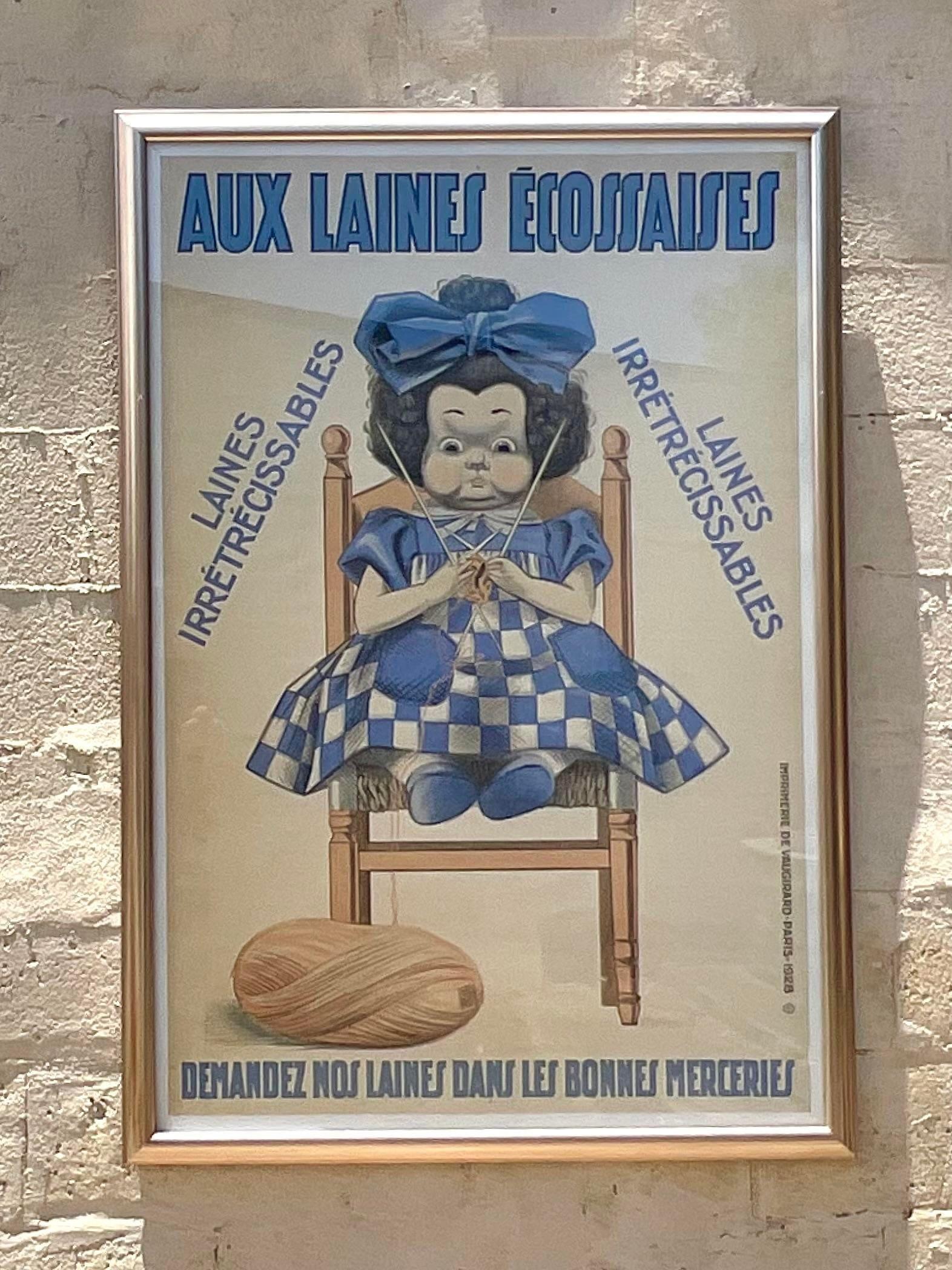 Vintage Boho French Advertising Poster For Sale at 1stDibs