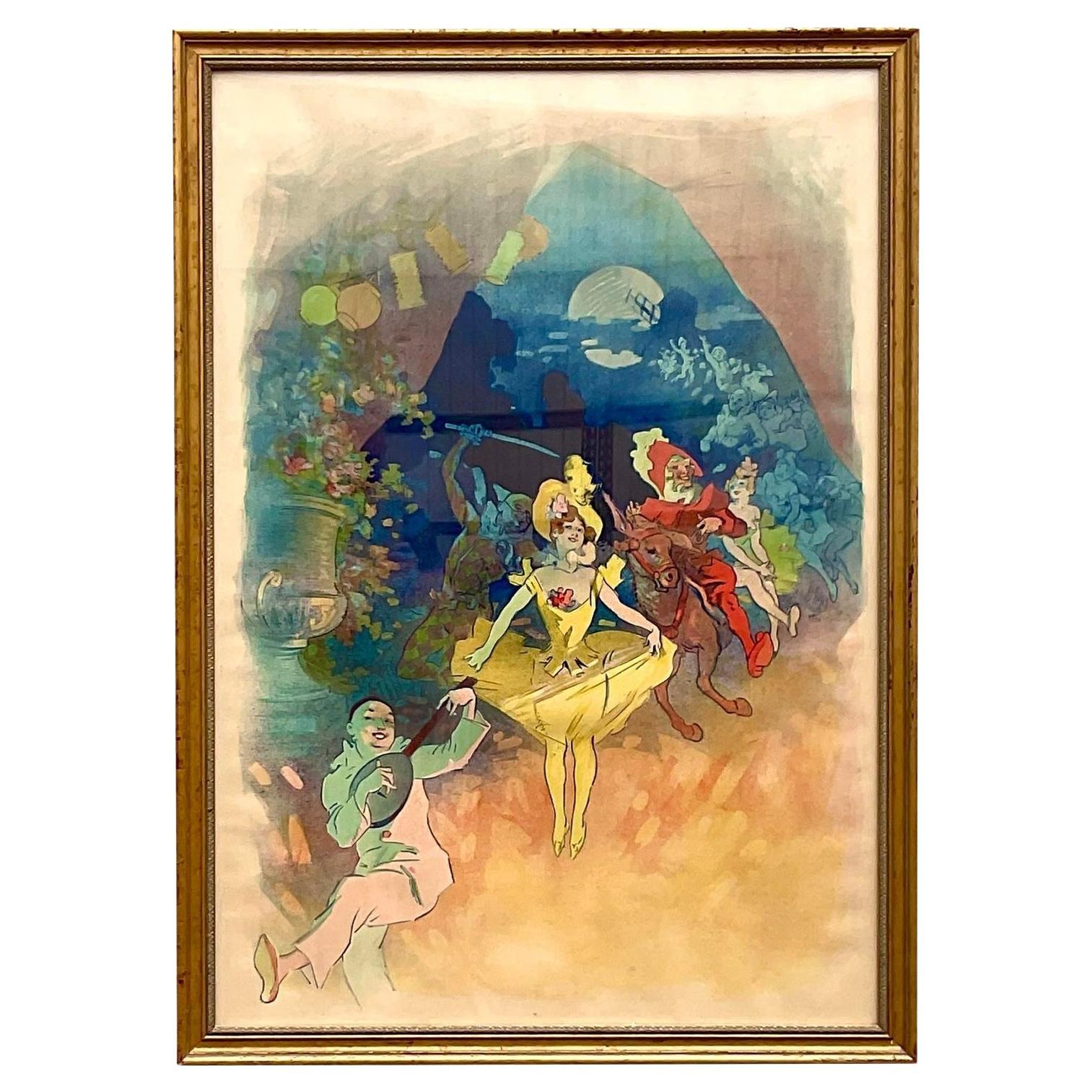 Vintage Boho French Poster After Toulouse-Lautrec For Sale at 1stDibs