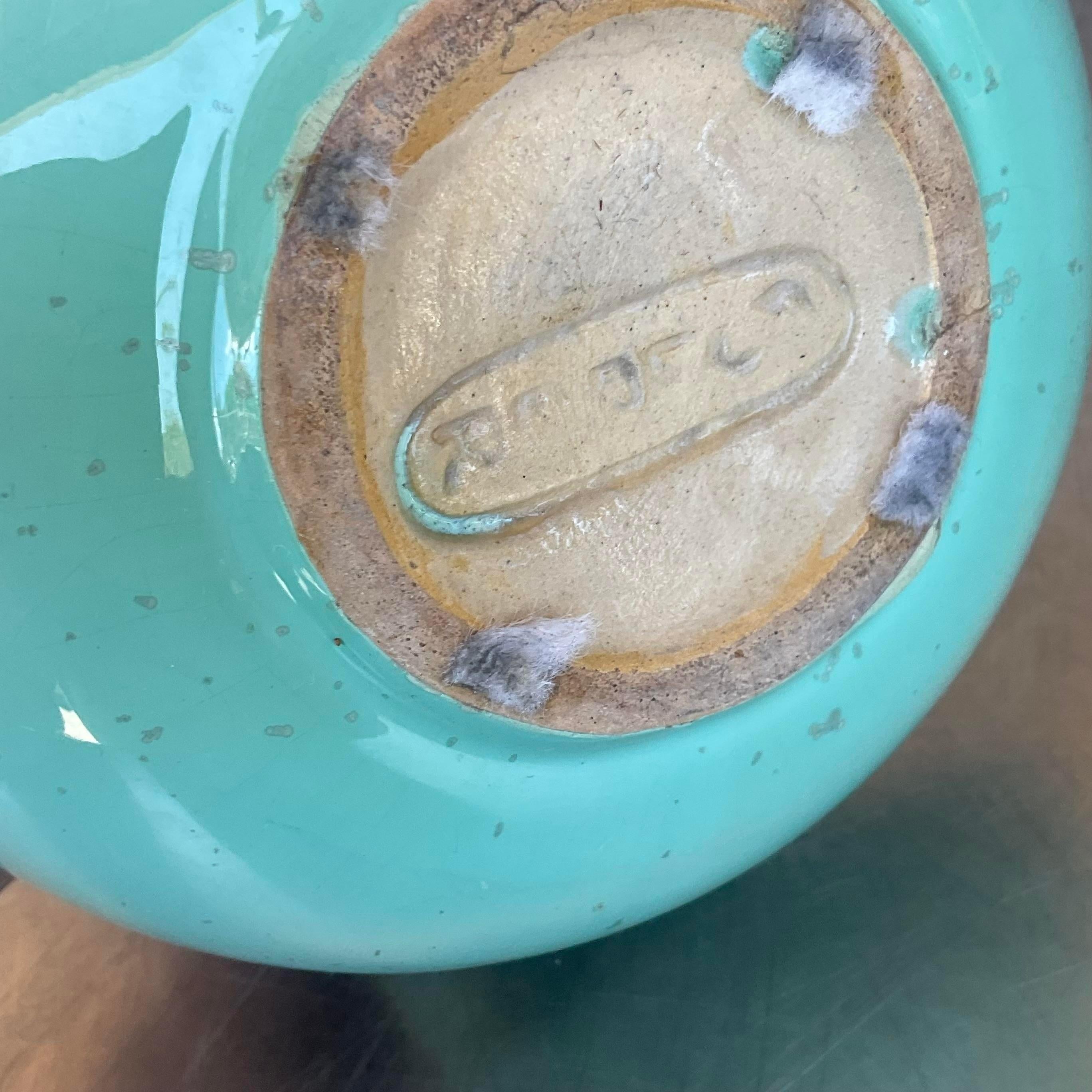 Vintage Boho Glazed Ceramic Trio of Pottery For Sale at 1stDibs