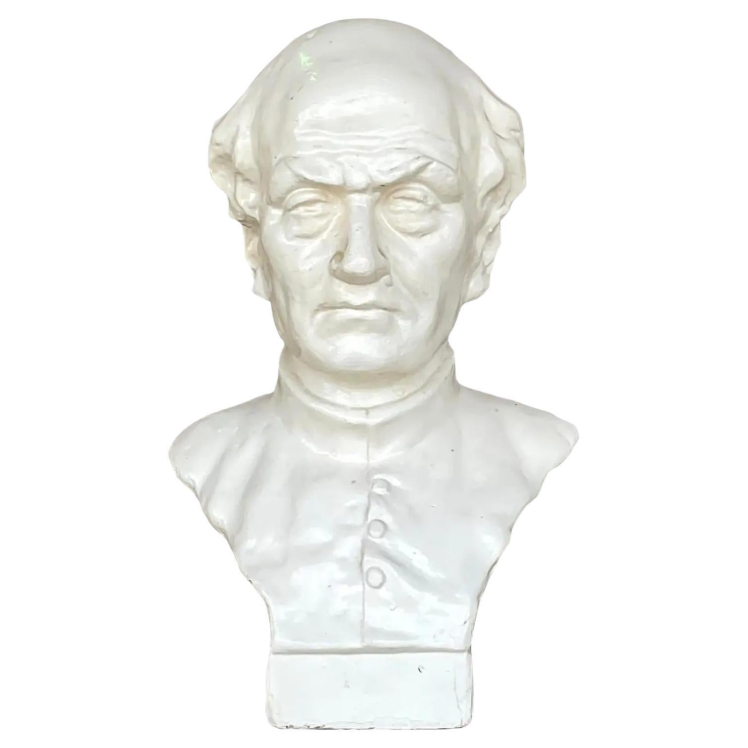 Pair of Vintage Distressed Plaster Figureheads Ship Busts Terms ...