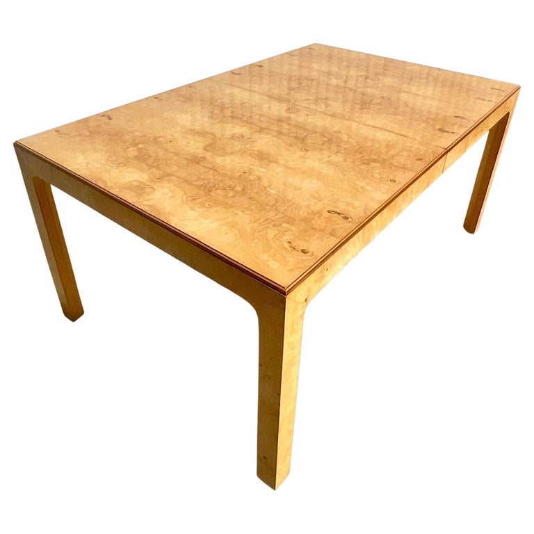 Vintage Boho Henredon Burl Wood Dining Table For Sale at 1stDibs