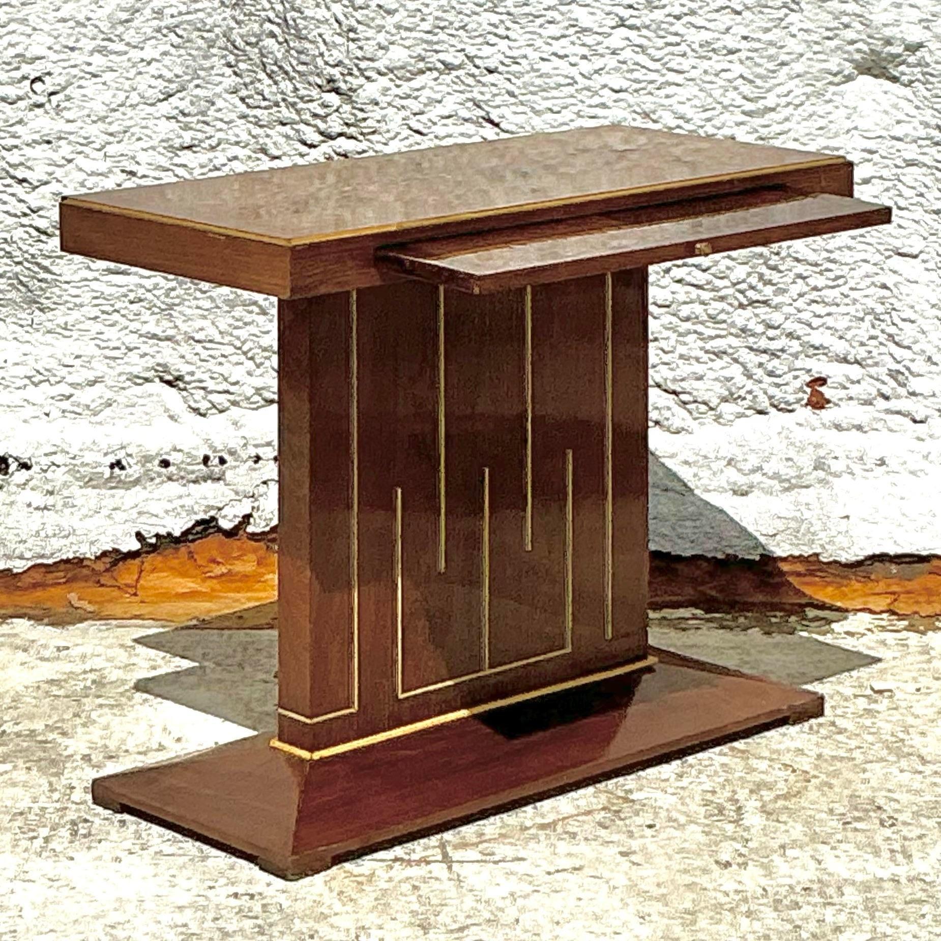 Vintage Boho Inlay Side Table For Sale at 1stDibs