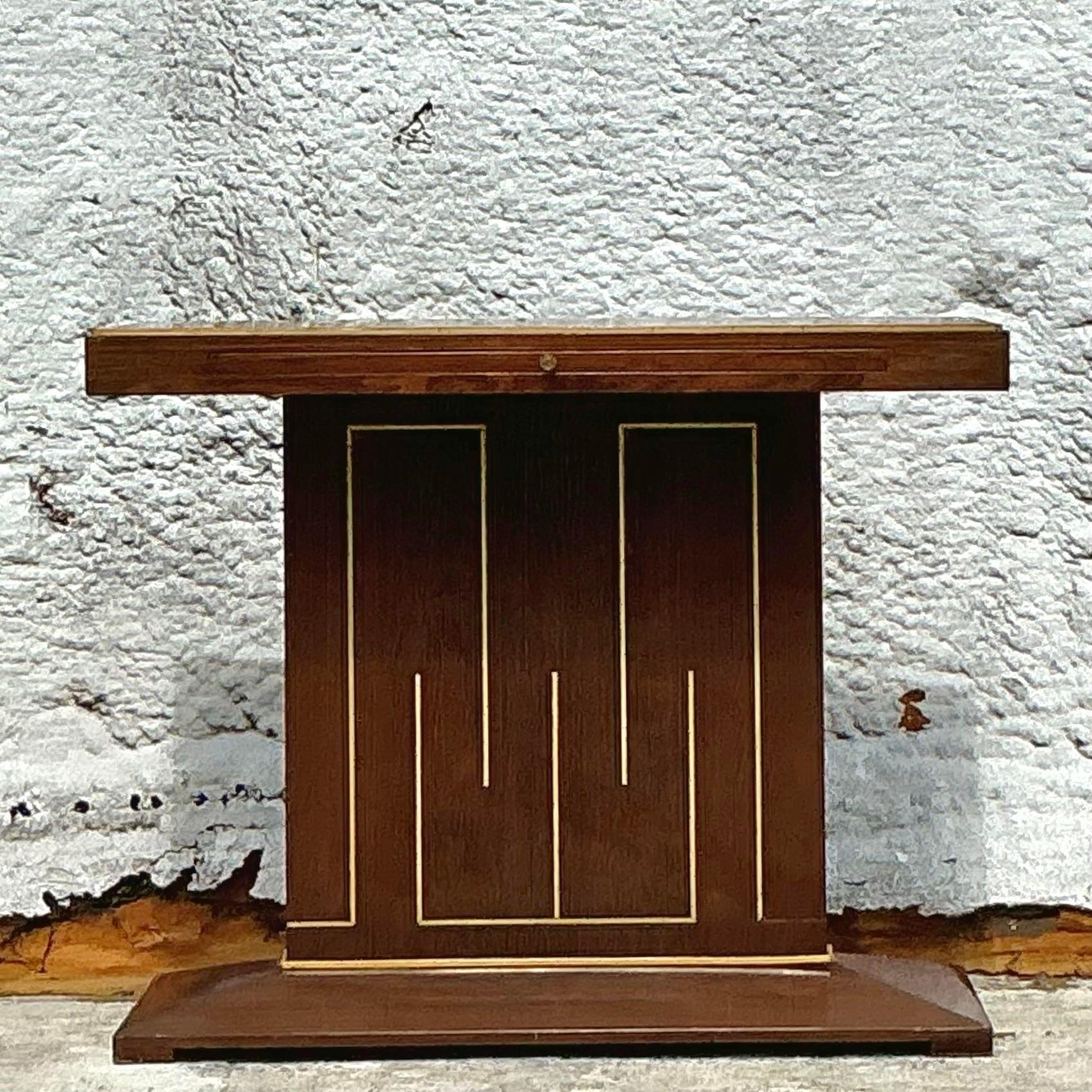 Vintage Boho Inlay Side Table For Sale at 1stDibs