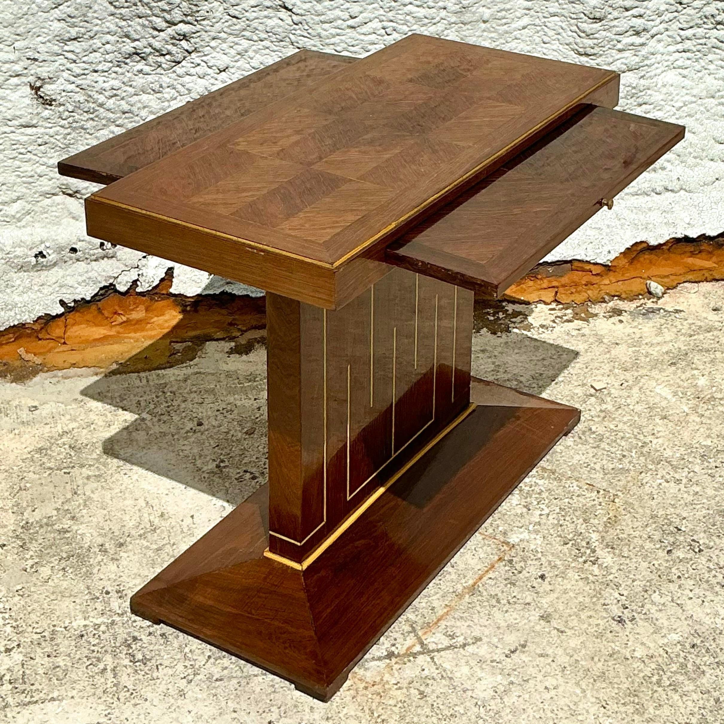 Vintage Boho Inlay Side Table For Sale at 1stDibs