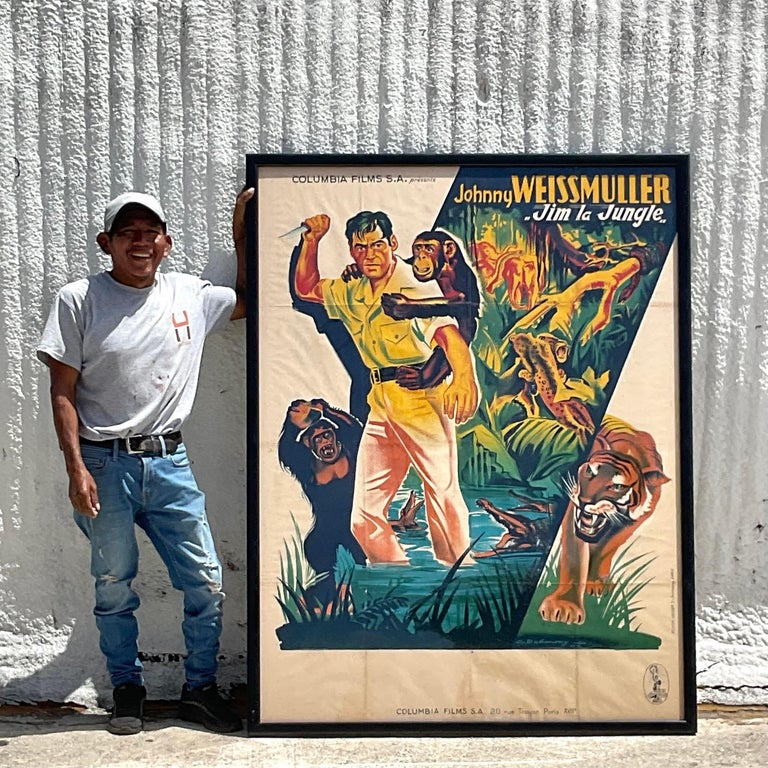 Vintage Boho “Jim La Jungle” French Movie Poster For Sale at 1stDibs