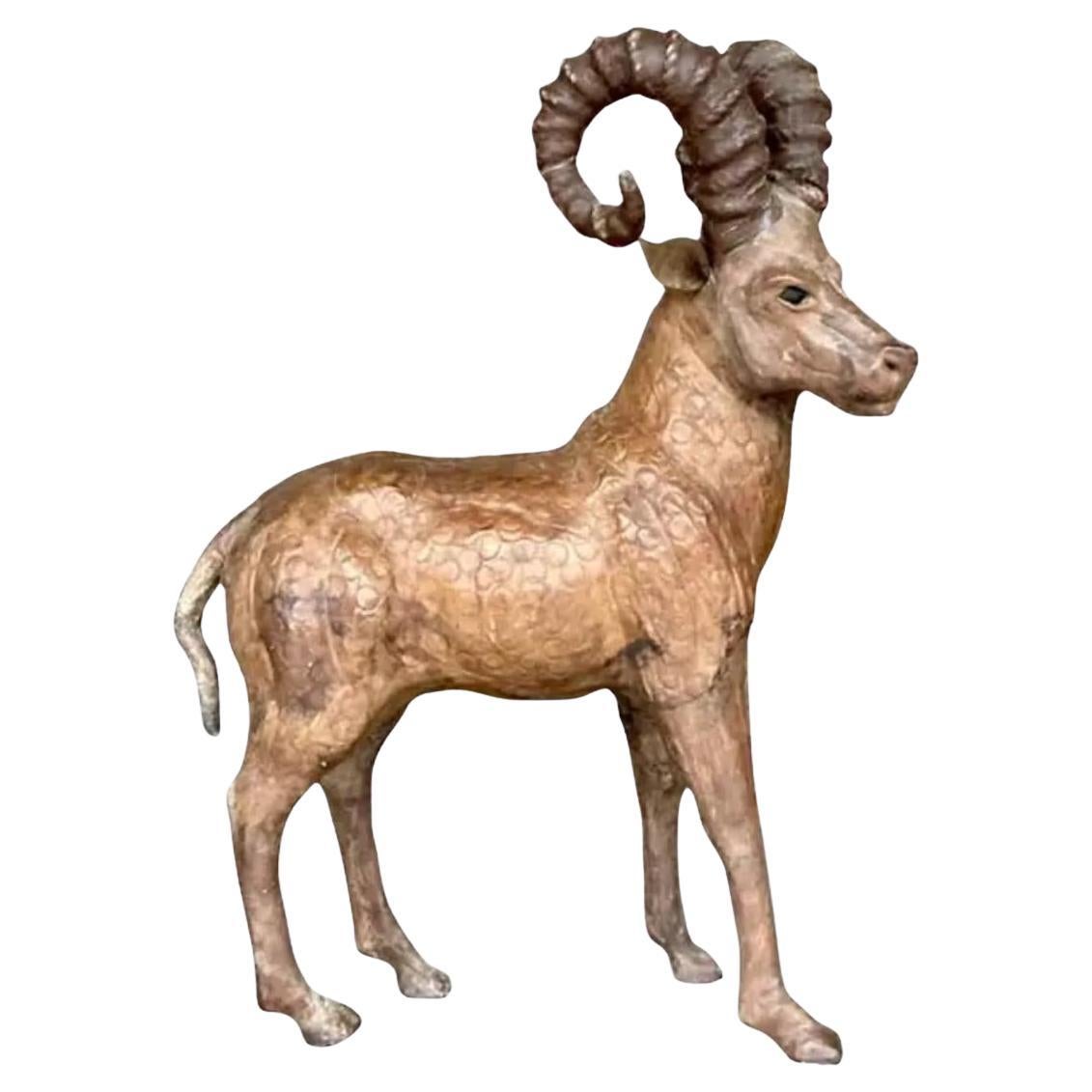 Vintage Boho Leather Ram For Sale at 1stDibs