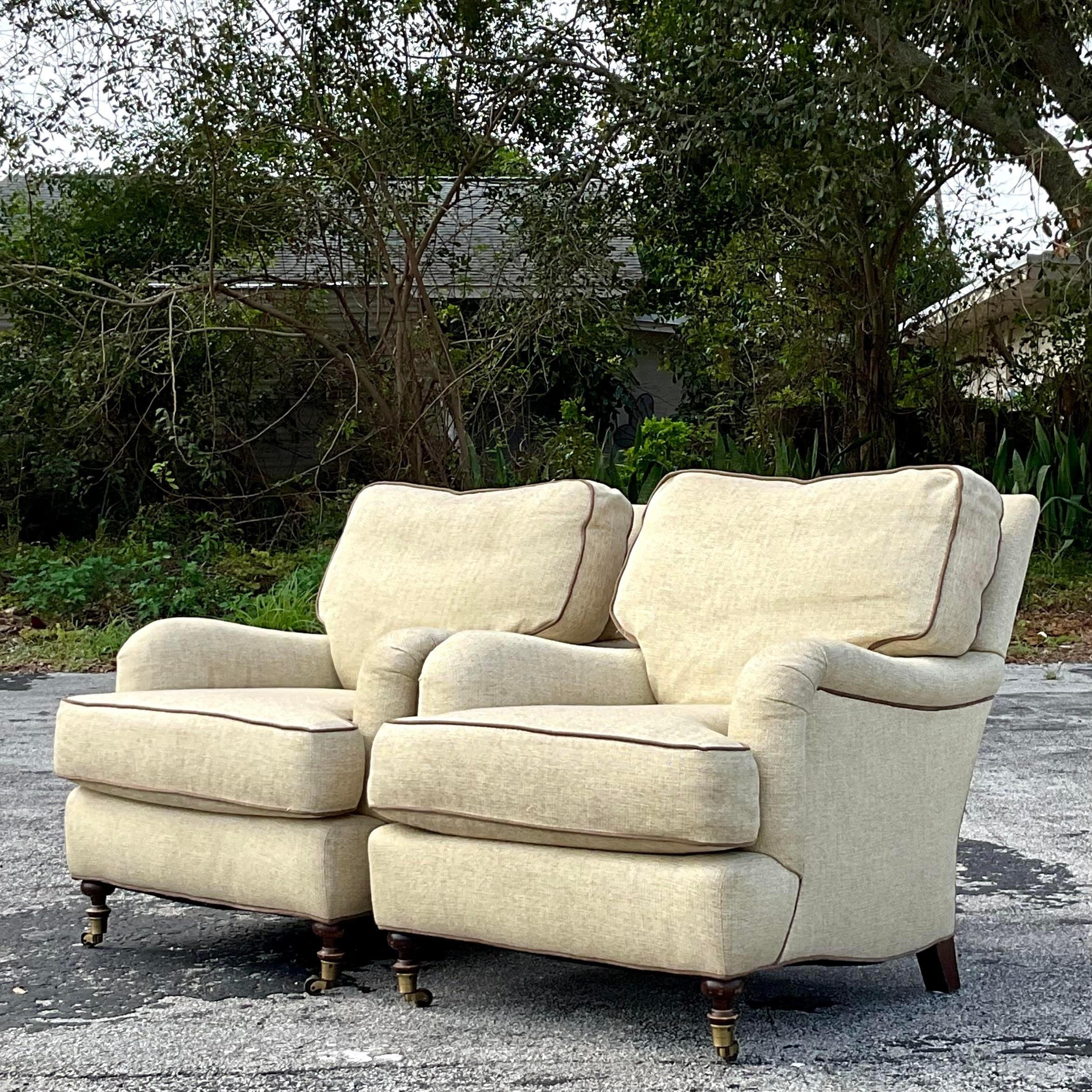 Vintage Boho Lee Industries Lounge Chairs - a Pair at 1stDibs