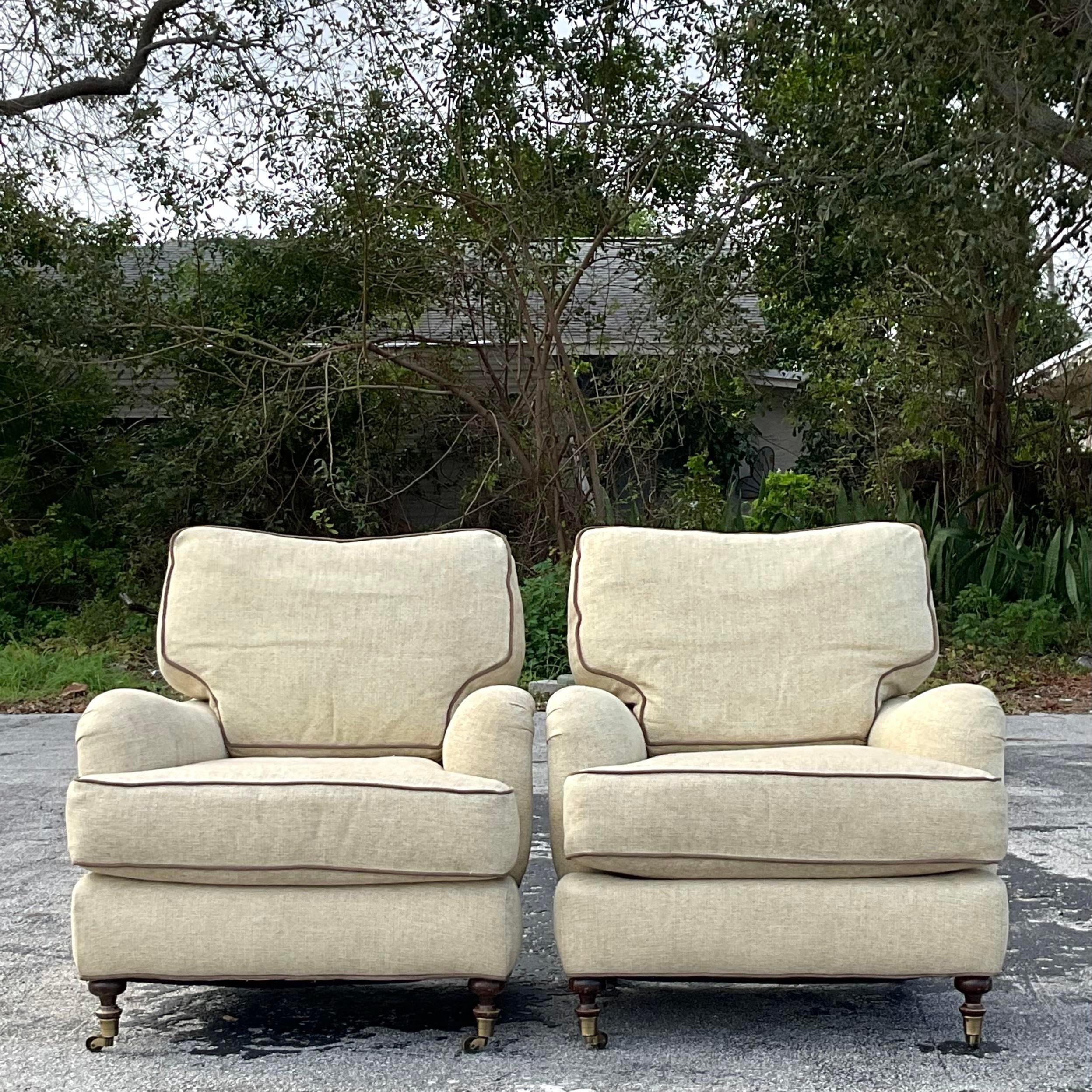 Vintage Boho Lee Industries Lounge Chairs - a Pair at 1stDibs