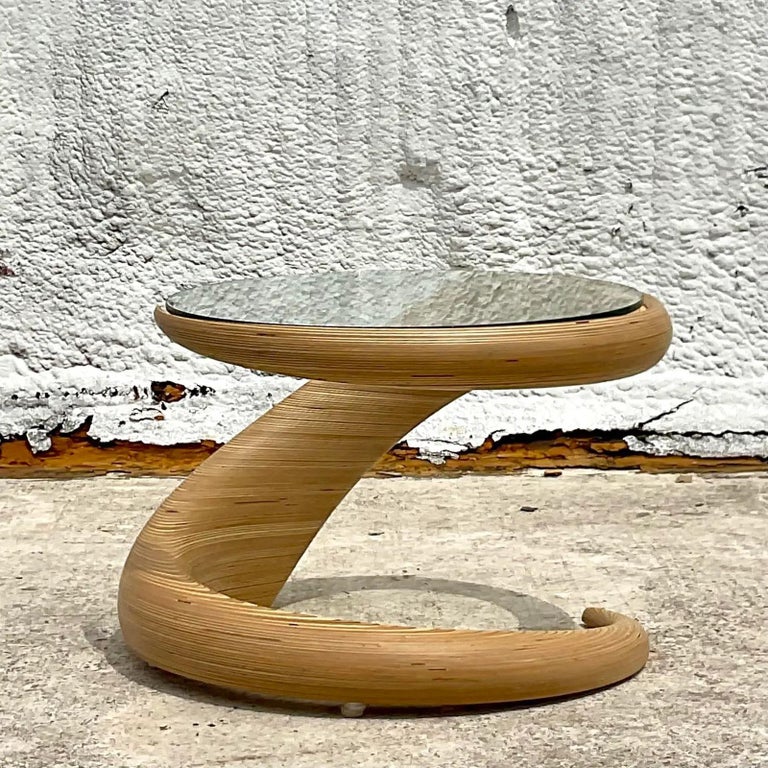 Vintage Boho Martin and MacArthur Signed Rock Cross Spiral Table For ...