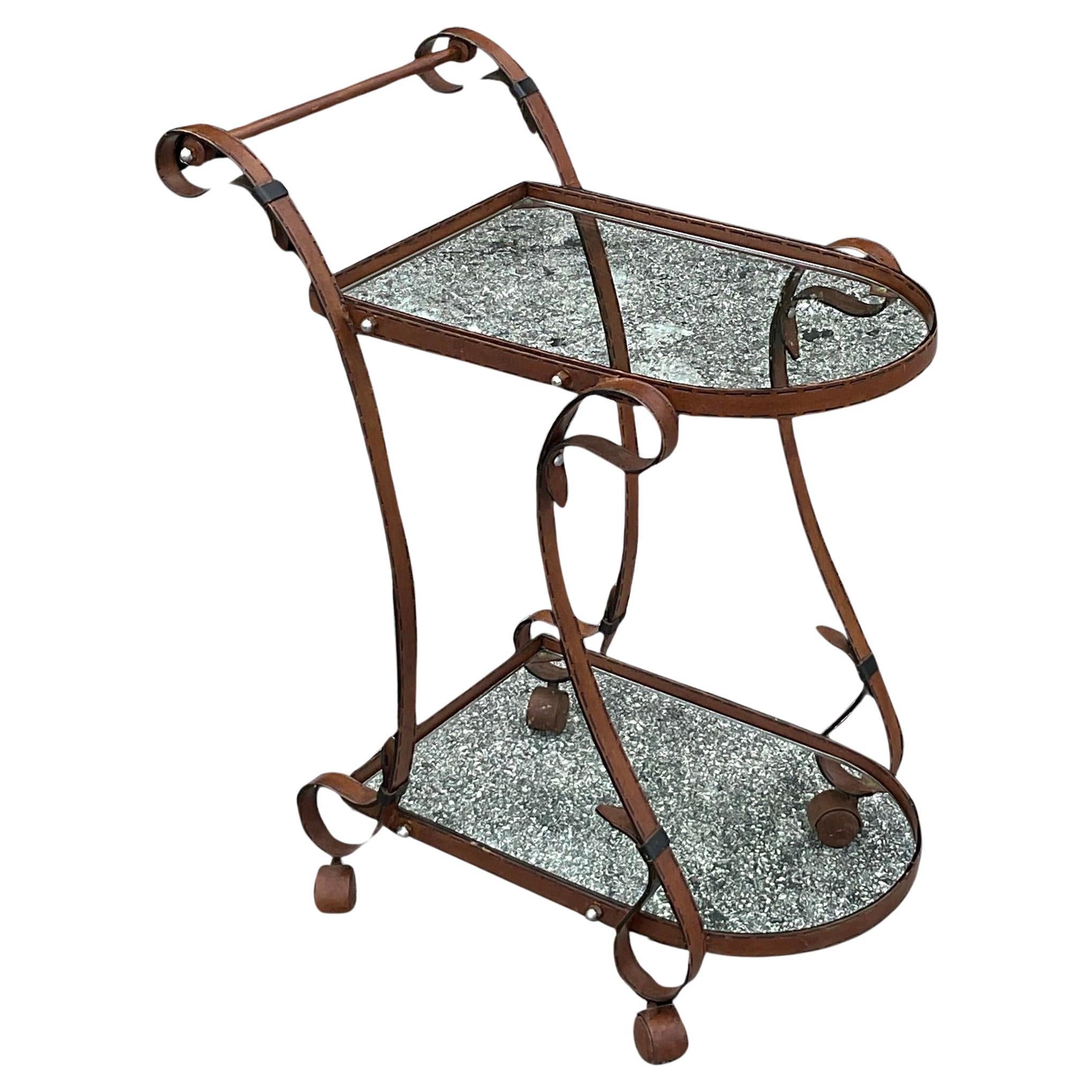 Branch Textured Metal Bar Cart by Global Views For Sale at 1stDibs