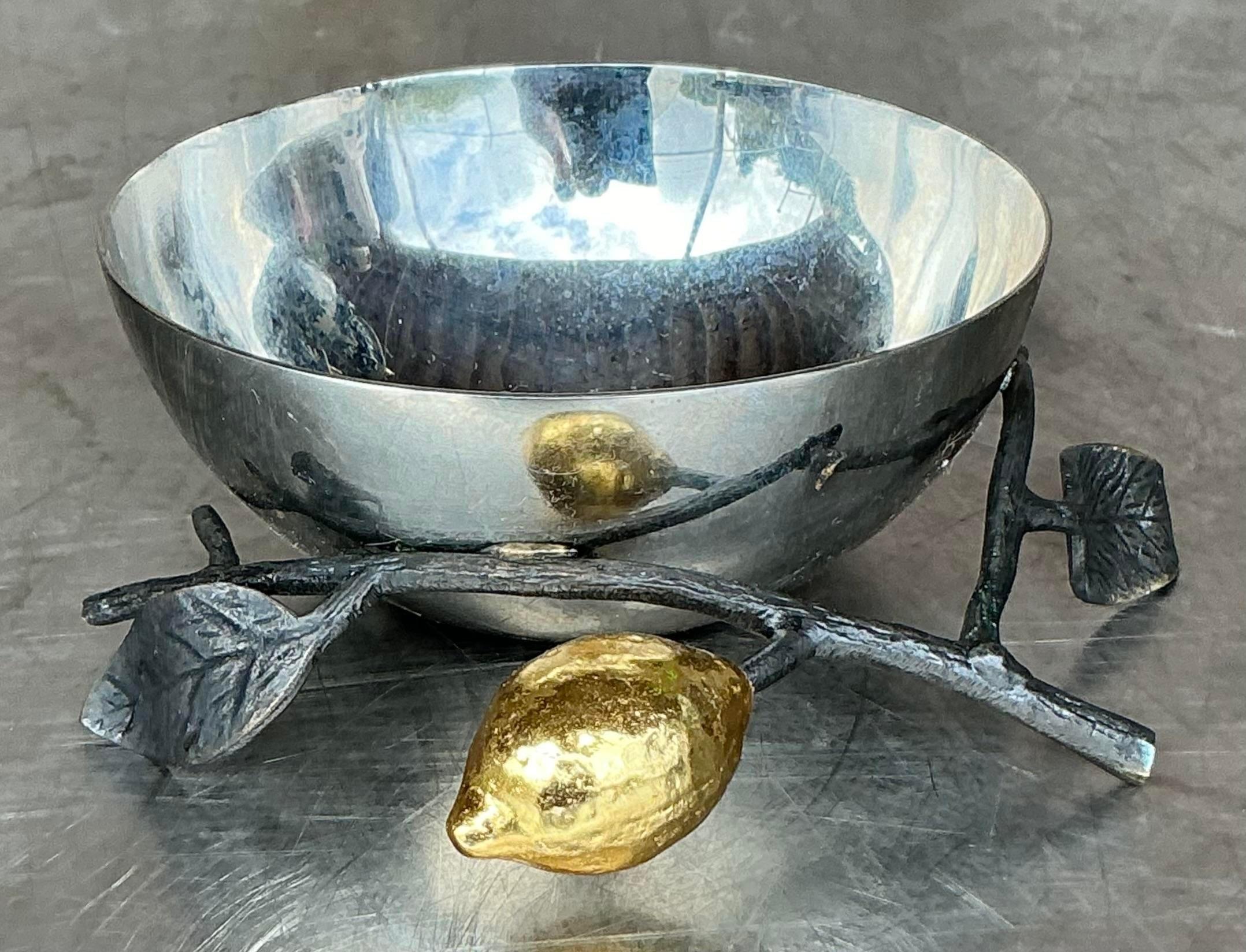 Vintage Boho Michael Aram Lemonwood Nut Bowl For Sale at 1stDibs