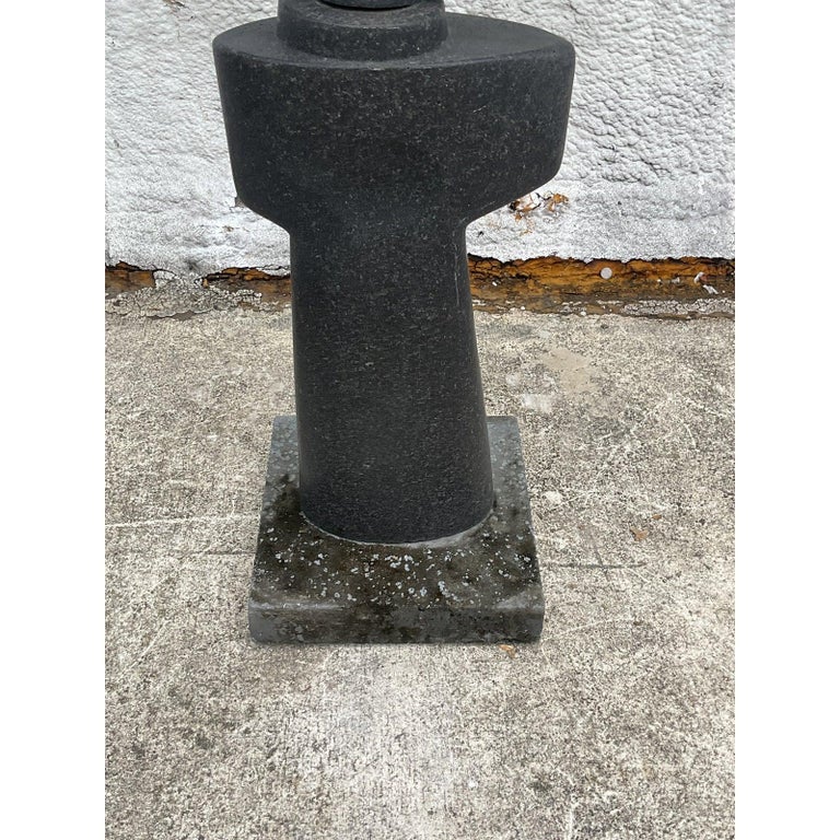 Vintage Boho Monumental Stone Abstract Sculpture For Sale at 1stDibs