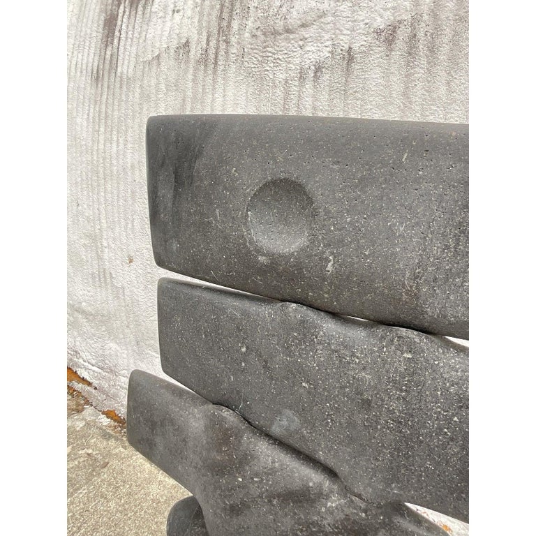 Vintage Boho Monumental Stone Abstract Sculpture For Sale at 1stDibs