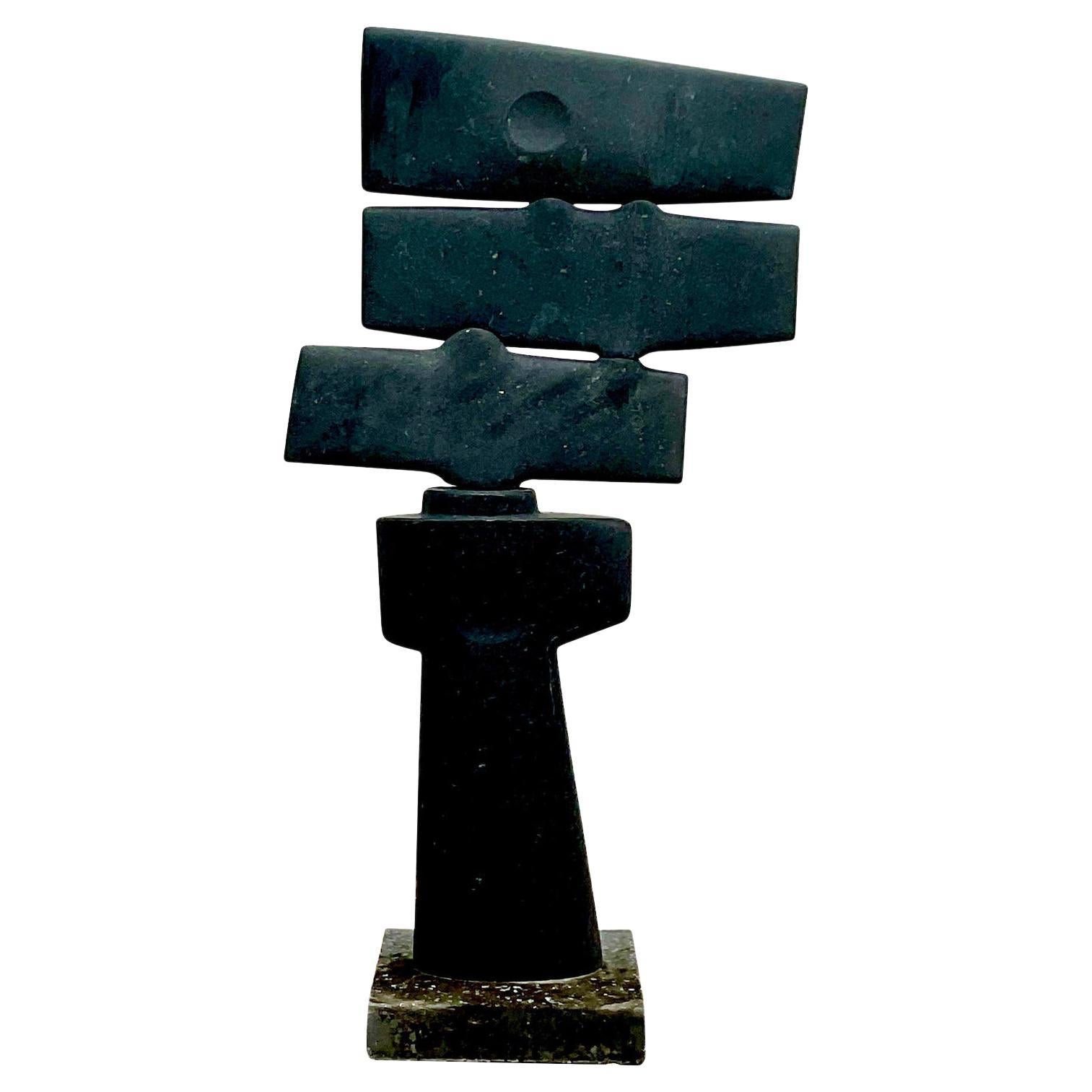 Vintage Monumental Boho Abstract Carved Stone Sculpture at 1stDibs