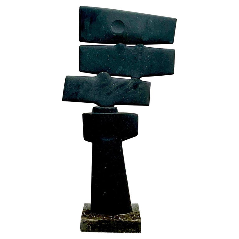 Vintage Boho Monumental Stone Abstract Sculpture For Sale at 1stDibs
