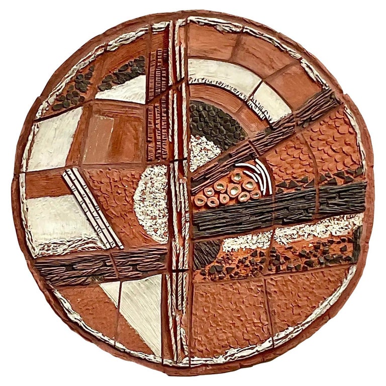 Vintage Boho Monumental Wall Sculpture Signed Elizabeth Ash For Sale at ...