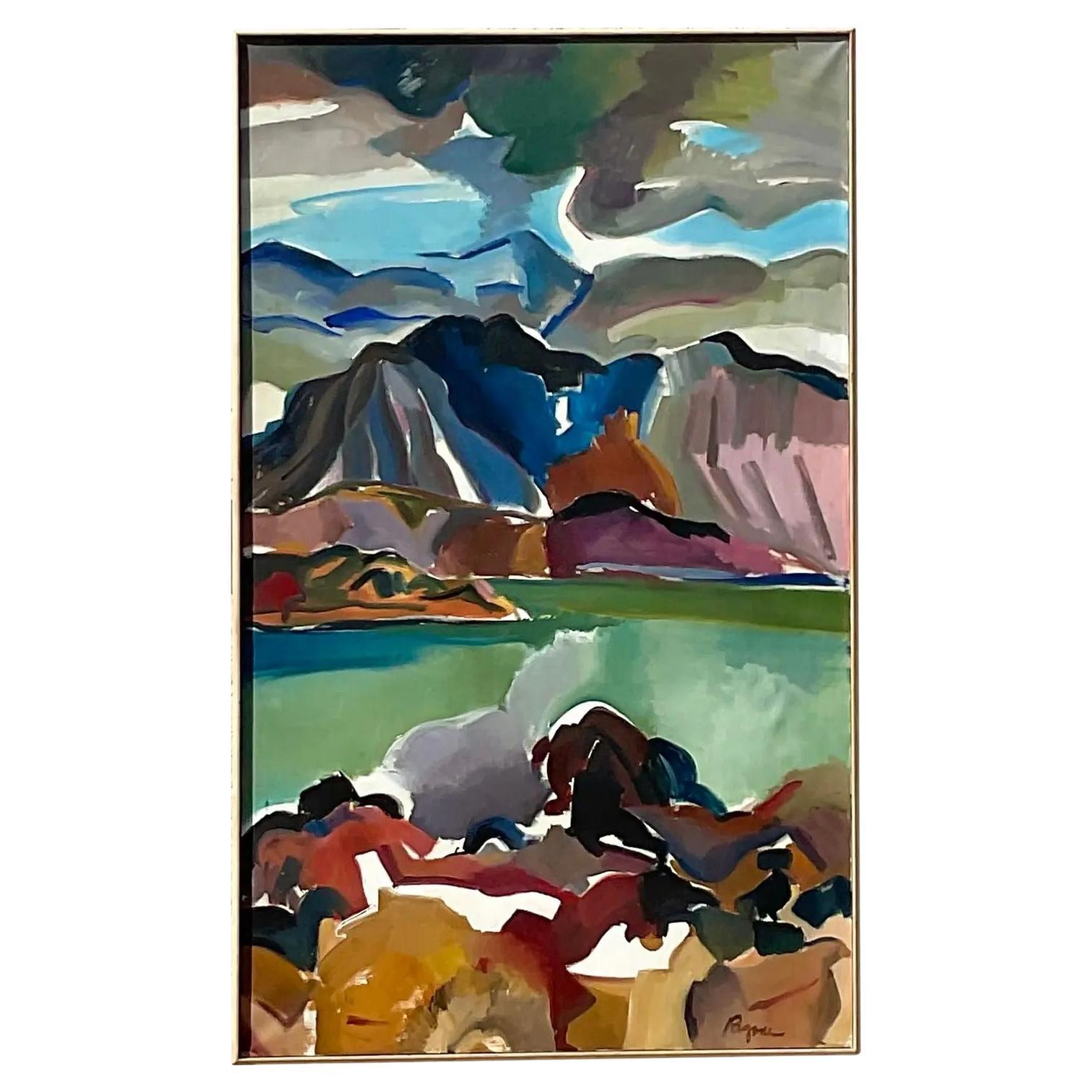 1950s Signed Abstract Expressionist Oil on Canvas Painting at 1stDibs ...