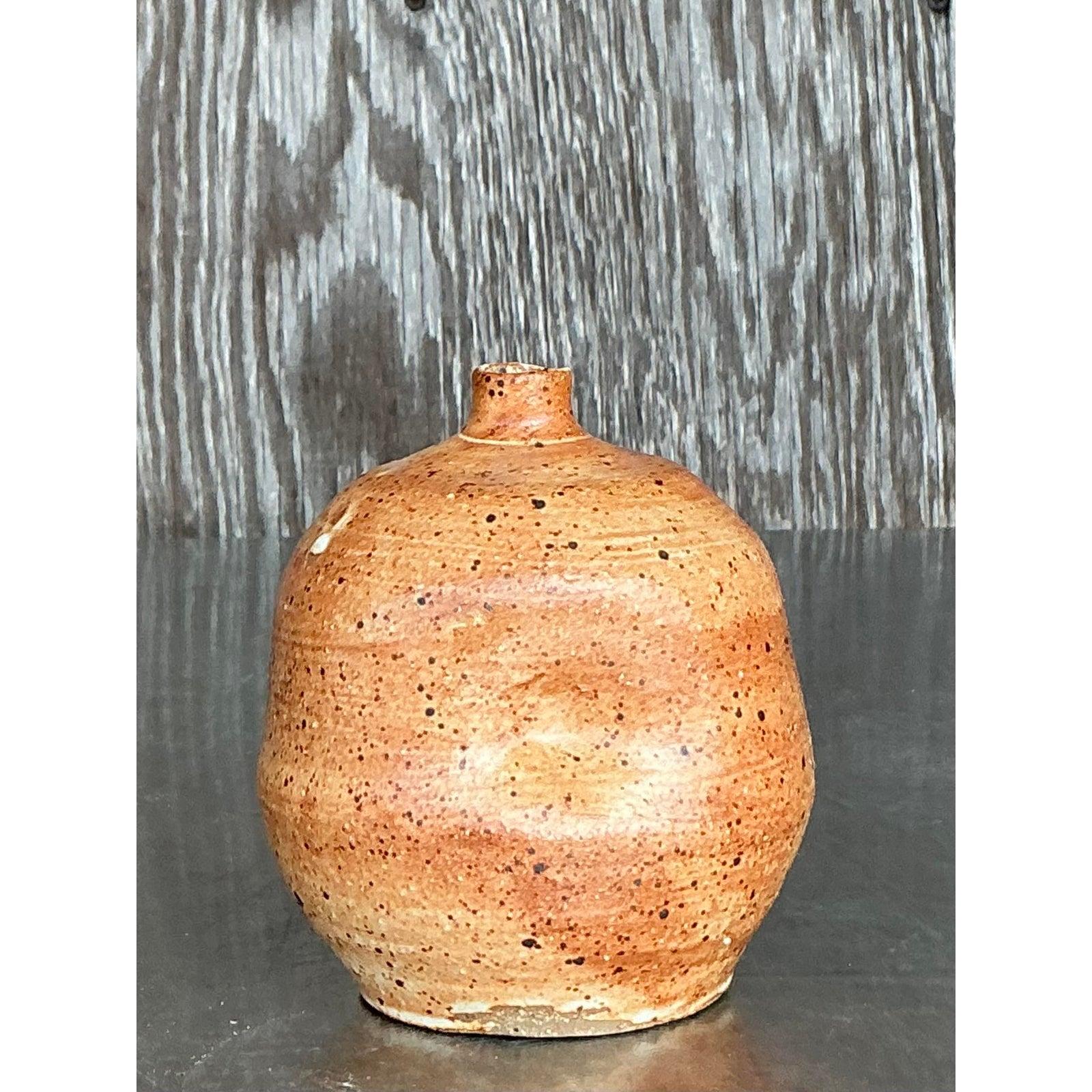 Vintage Boho Original Studio Pottery Vase For Sale at 1stDibs