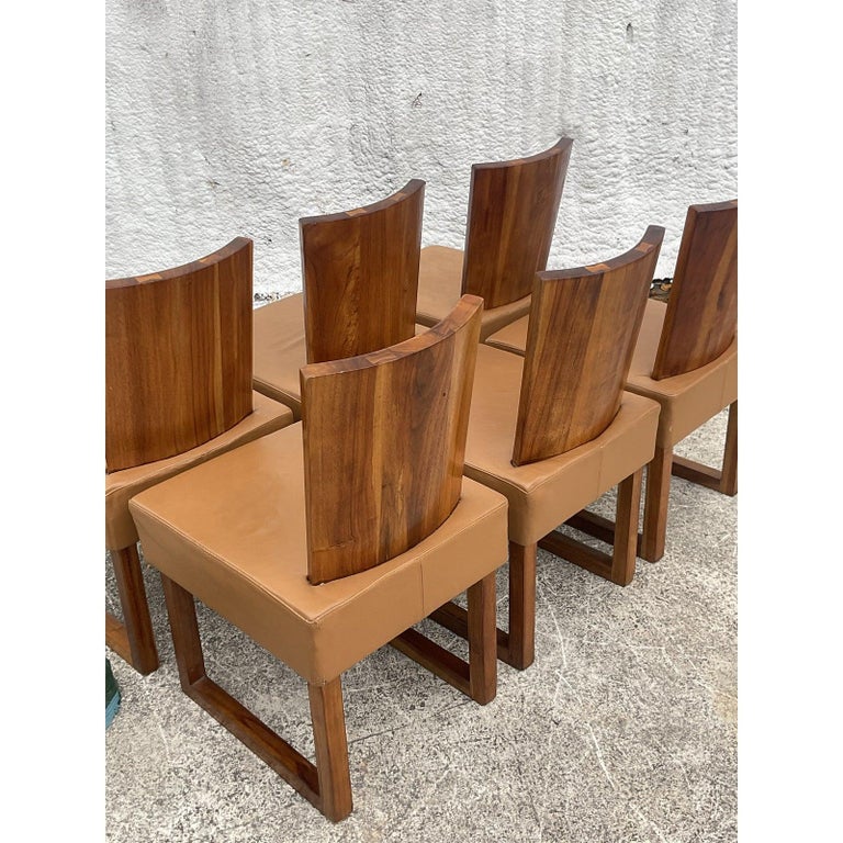 Vintage Boho Paddle Back Dining Chairs, Set of 6 For Sale at 1stDibs