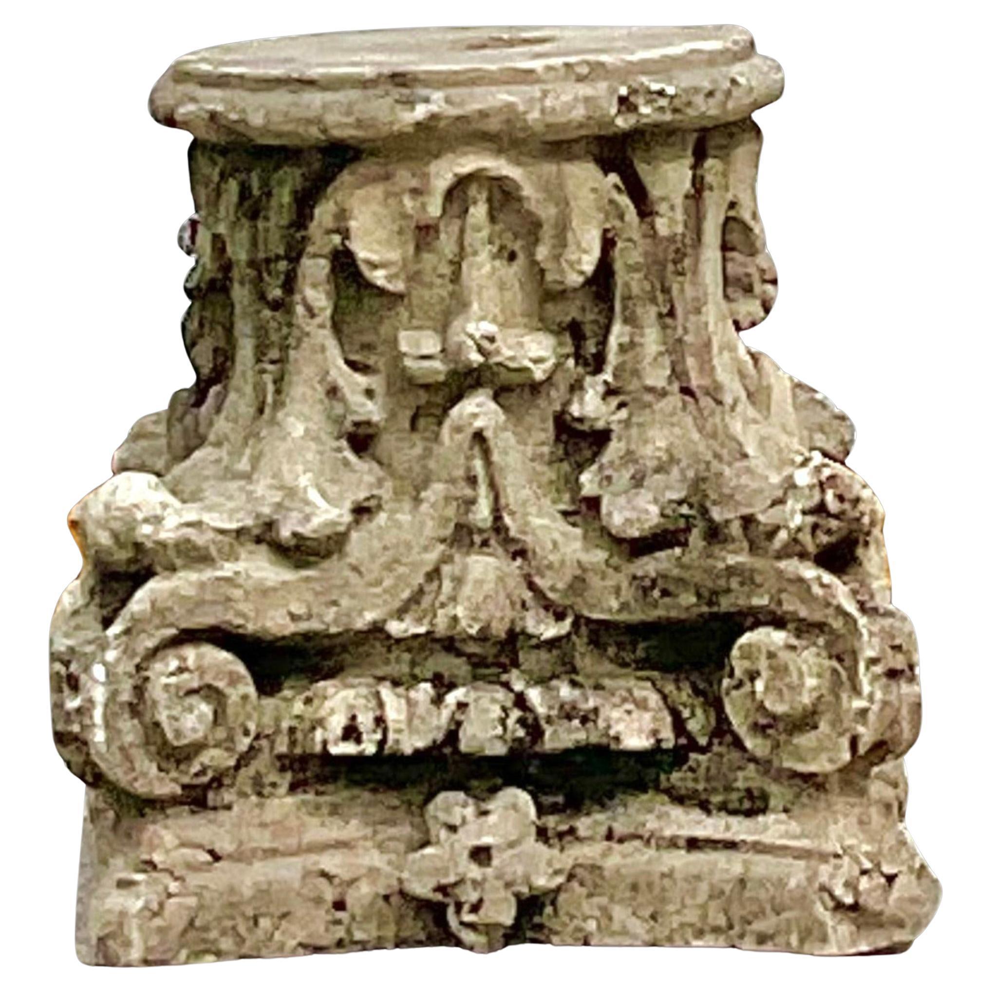 Short Architectural Rustic Greek Concrete Corinthian Column 20th ...