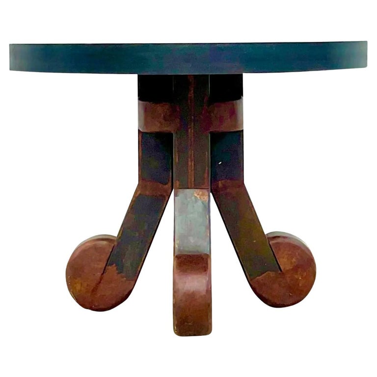 Vintage Boho Patinated Steel Table For Sale at 1stDibs