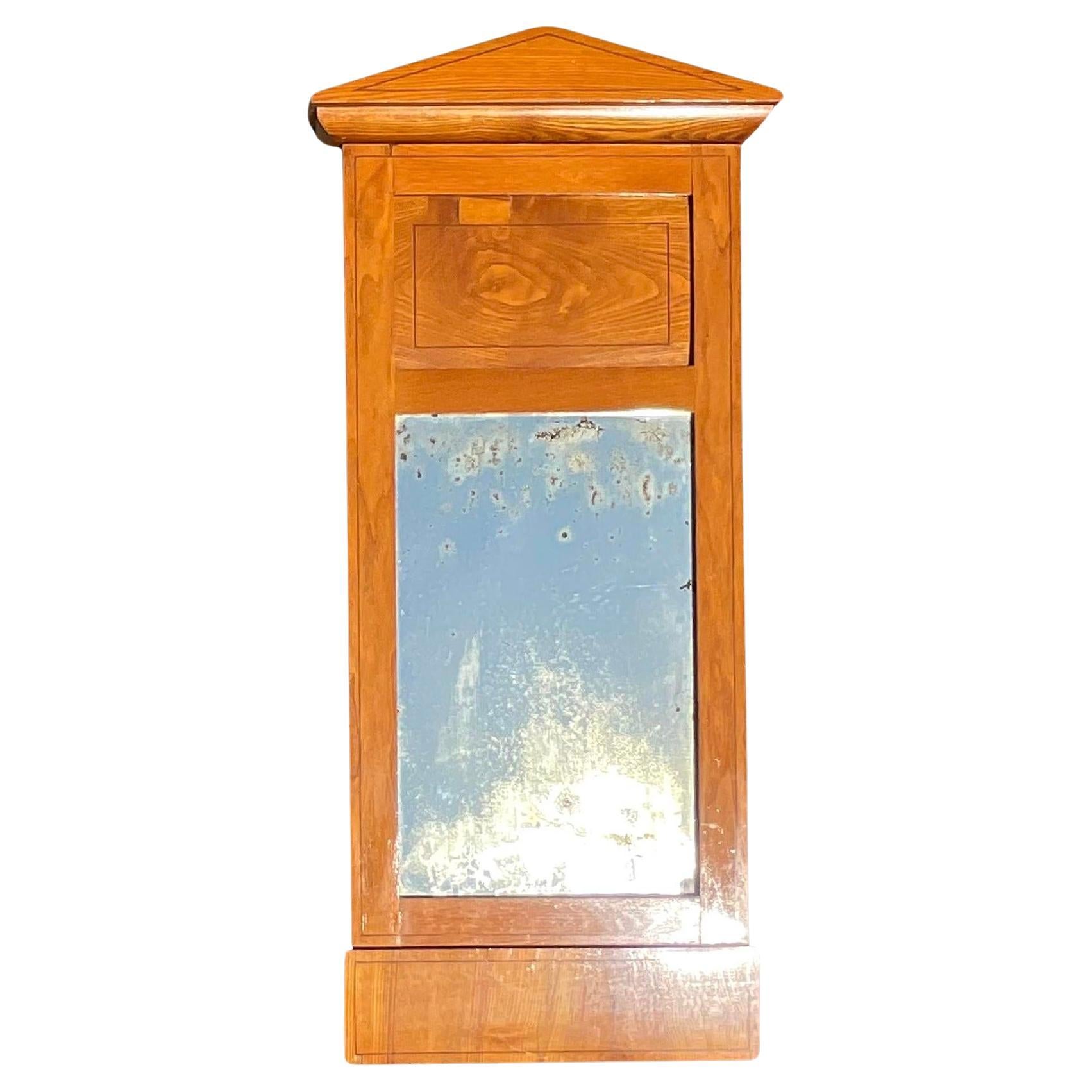 Vintage Boho Petite Pediment Mirror For Sale at 1stDibs