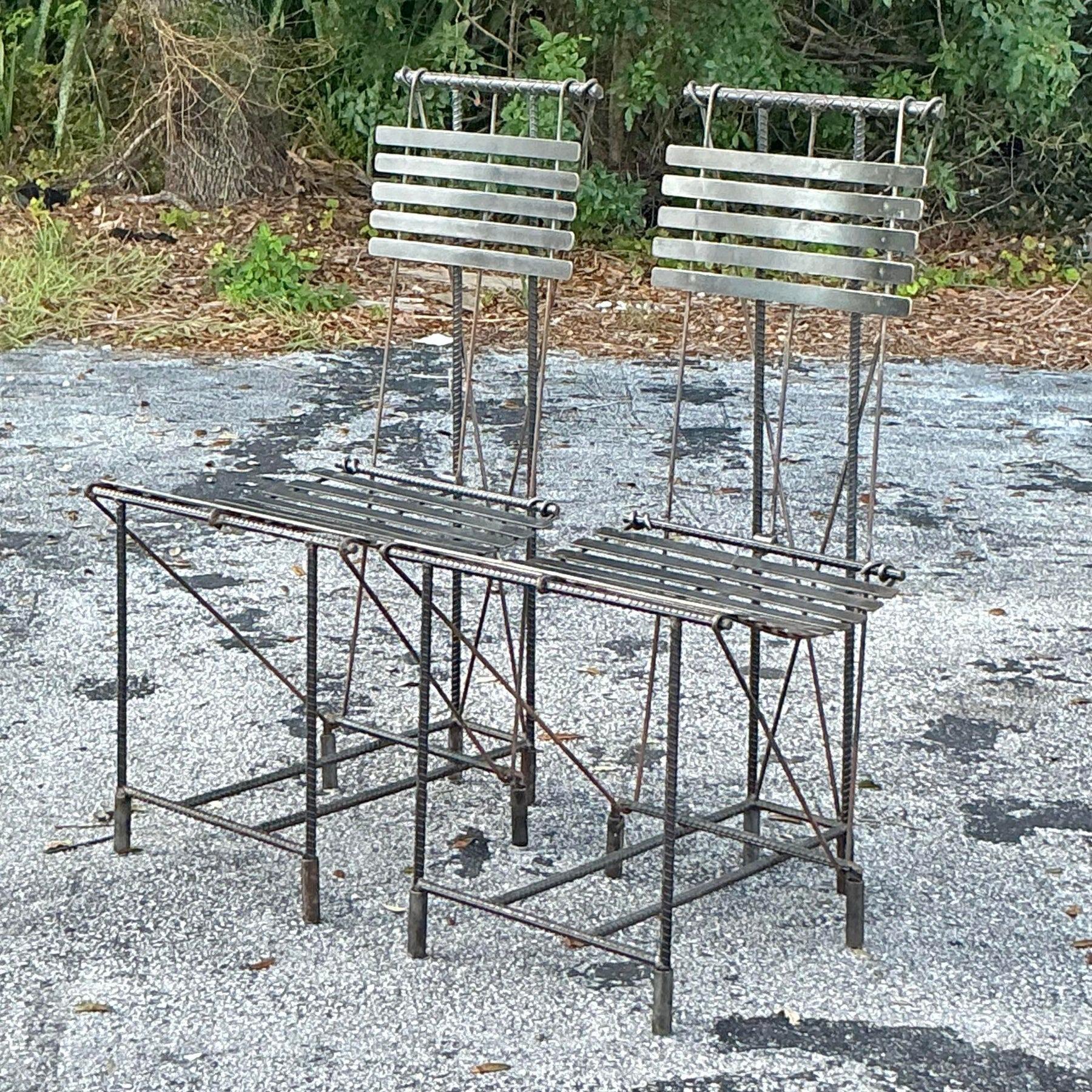 Vintage Boho Rebar Lounge Chairs - a Pair For Sale at 1stDibs