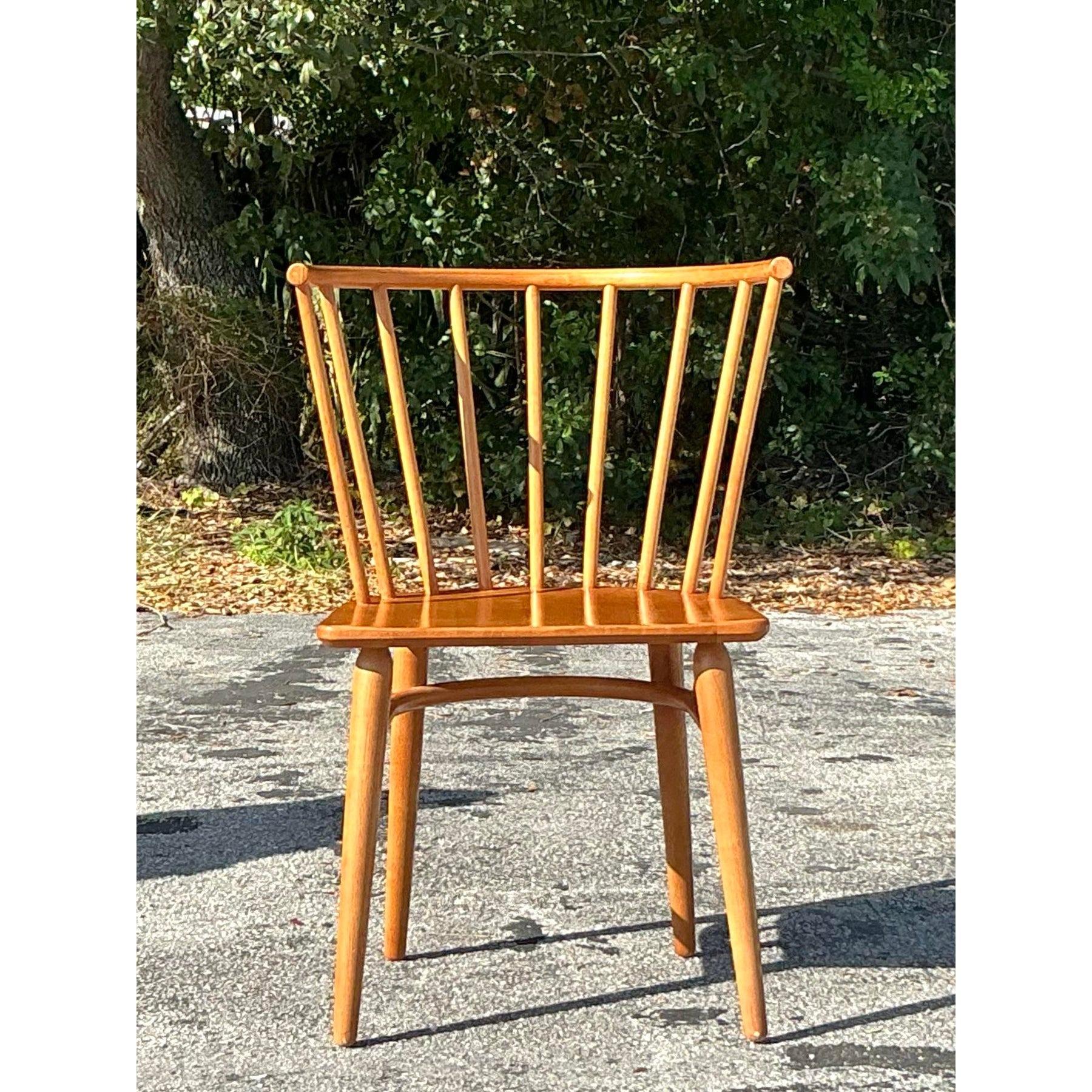 Vintage Boho Spoke Back Chair For Sale at 1stDibs