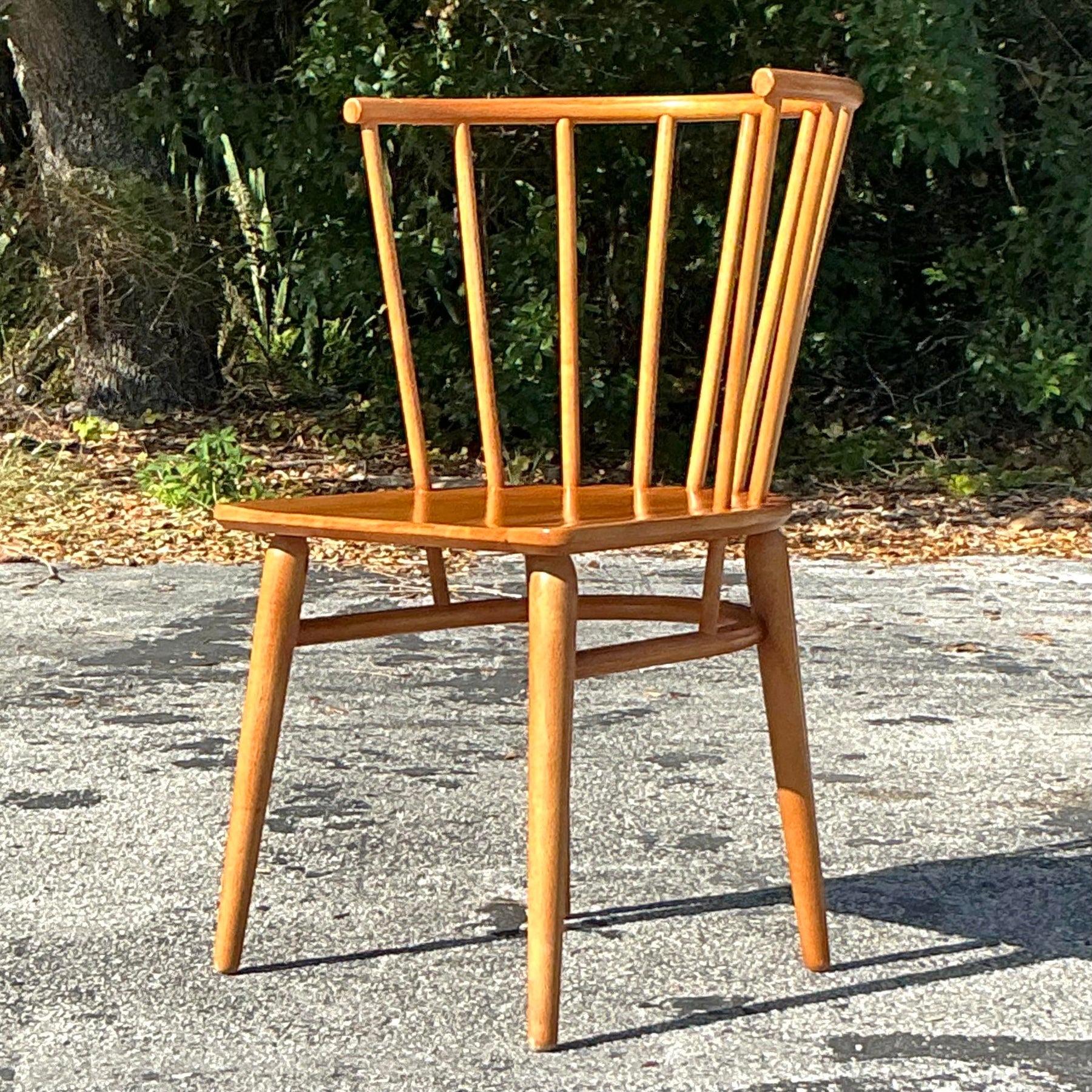 Vintage Boho Spoke Back Chair For Sale at 1stDibs